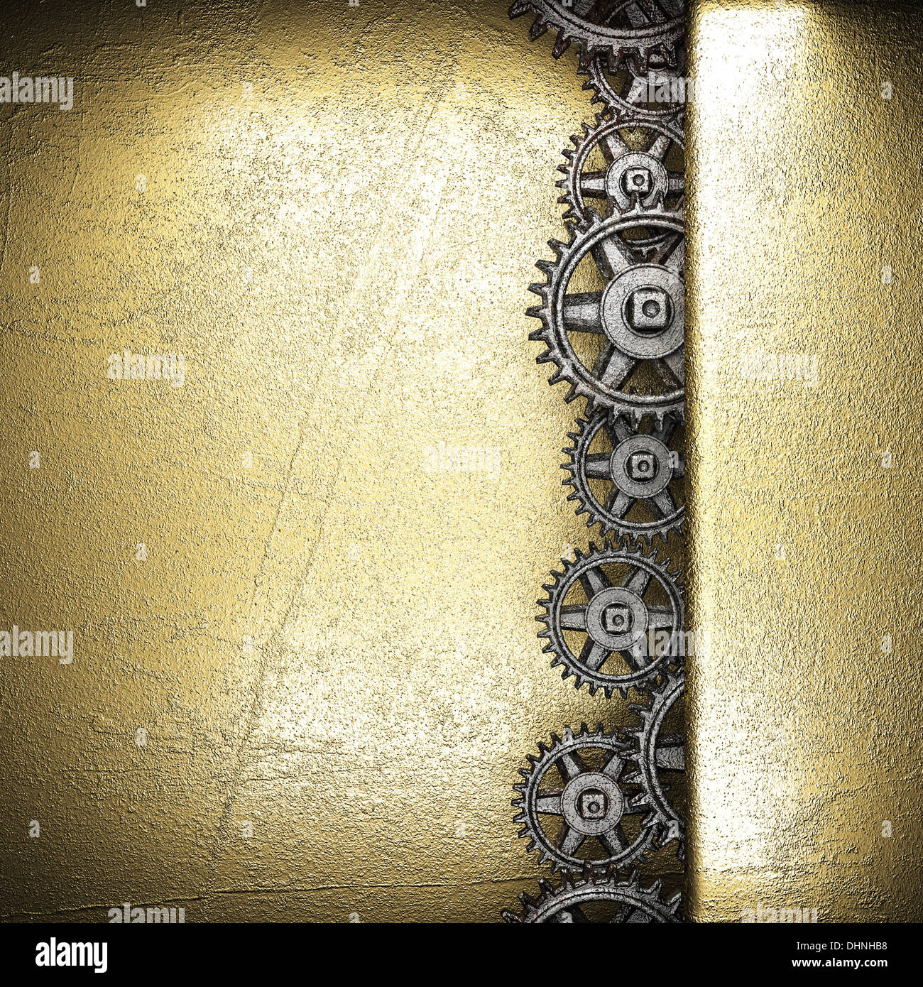 gear wheels on gold Stock Photo - Alamy