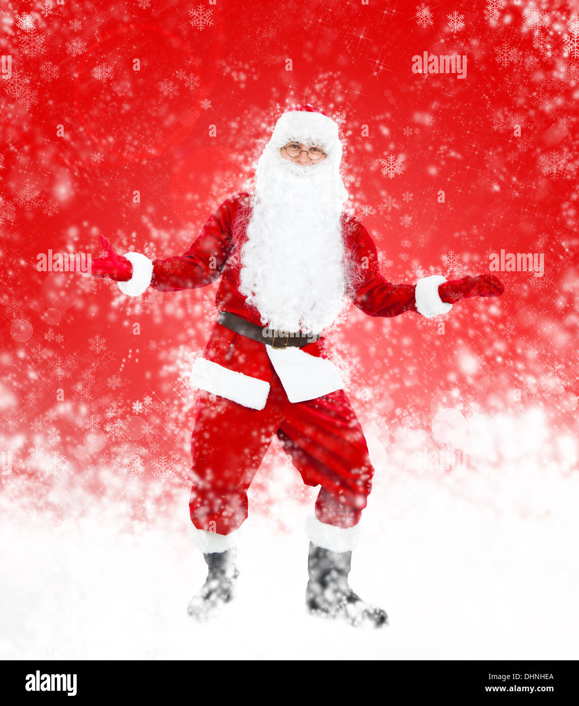 Santa claus showing open hand hi-res stock photography and images - Alamy