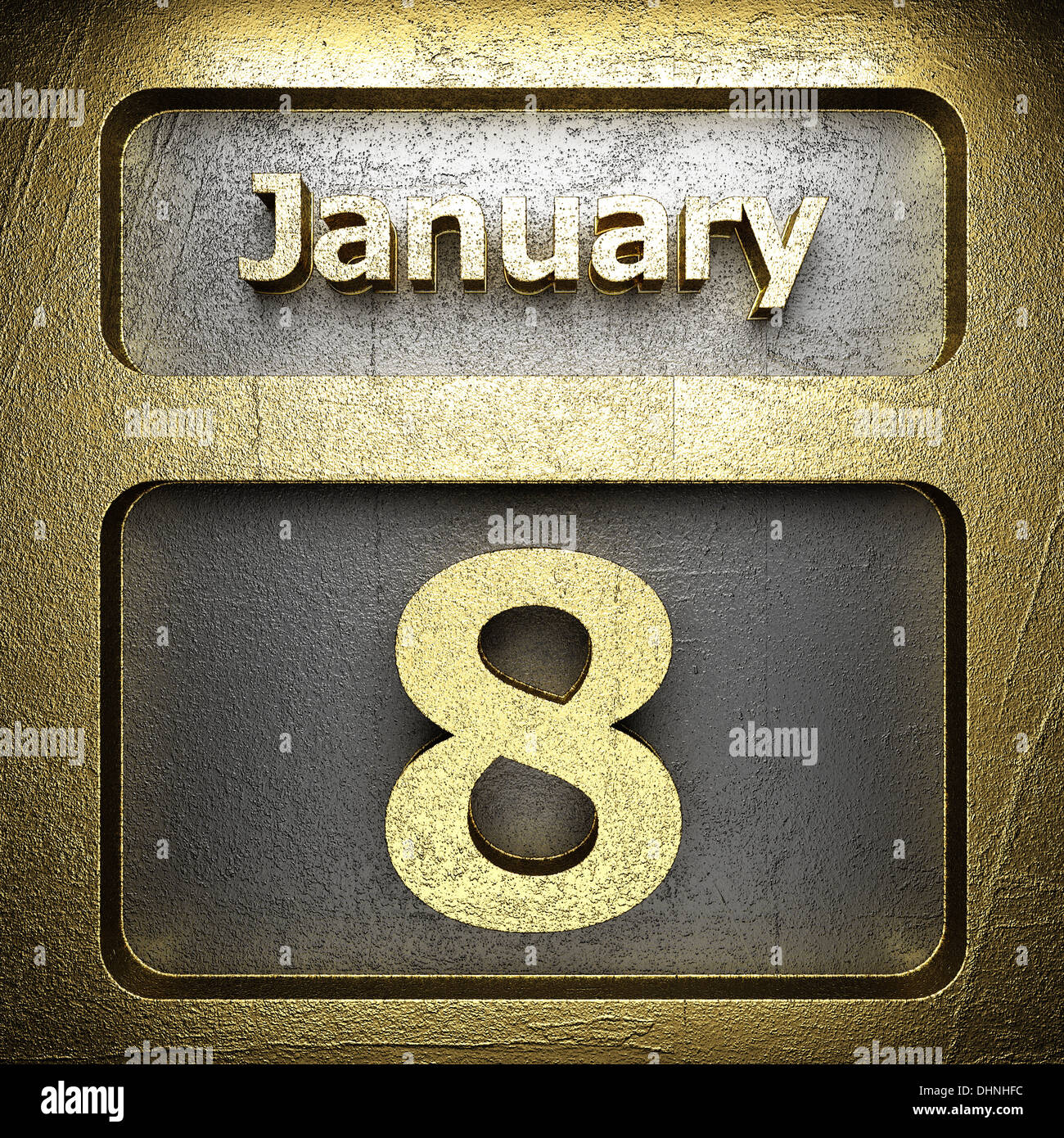 january 8 golden sign Stock Photo - Alamy