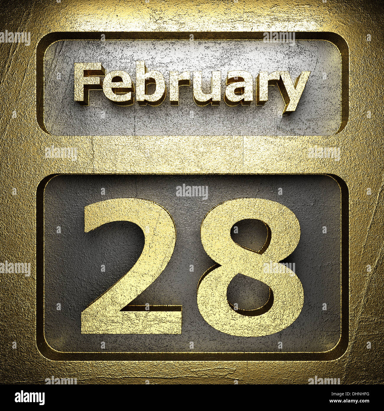 february 28 golden sign Stock Photo - Alamy
