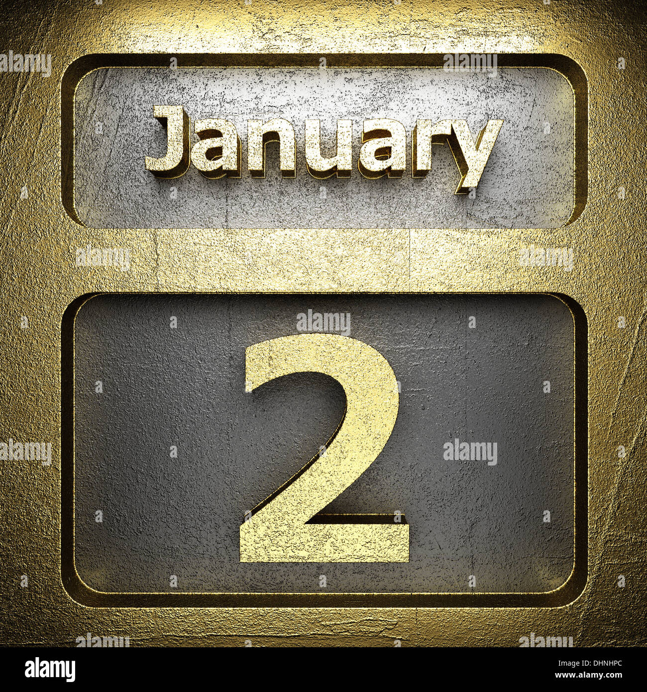 january 2 golden sign Stock Photo - Alamy