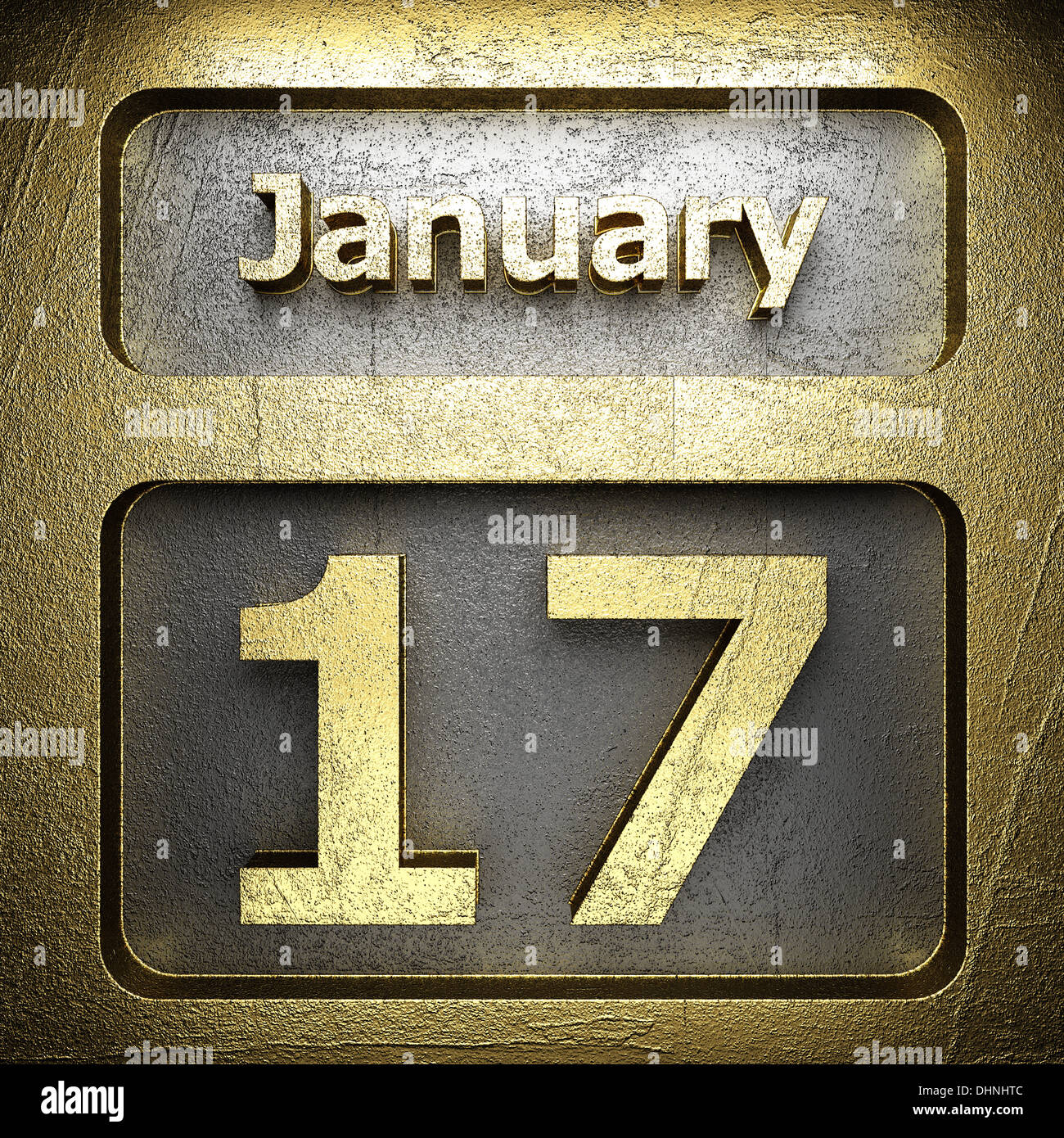 january 17 golden sign Stock Photo - Alamy
