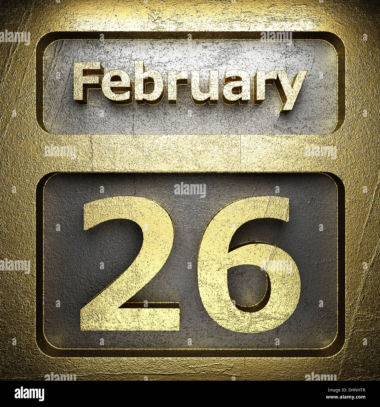 february 26 golden sign Stock Photo - Alamy