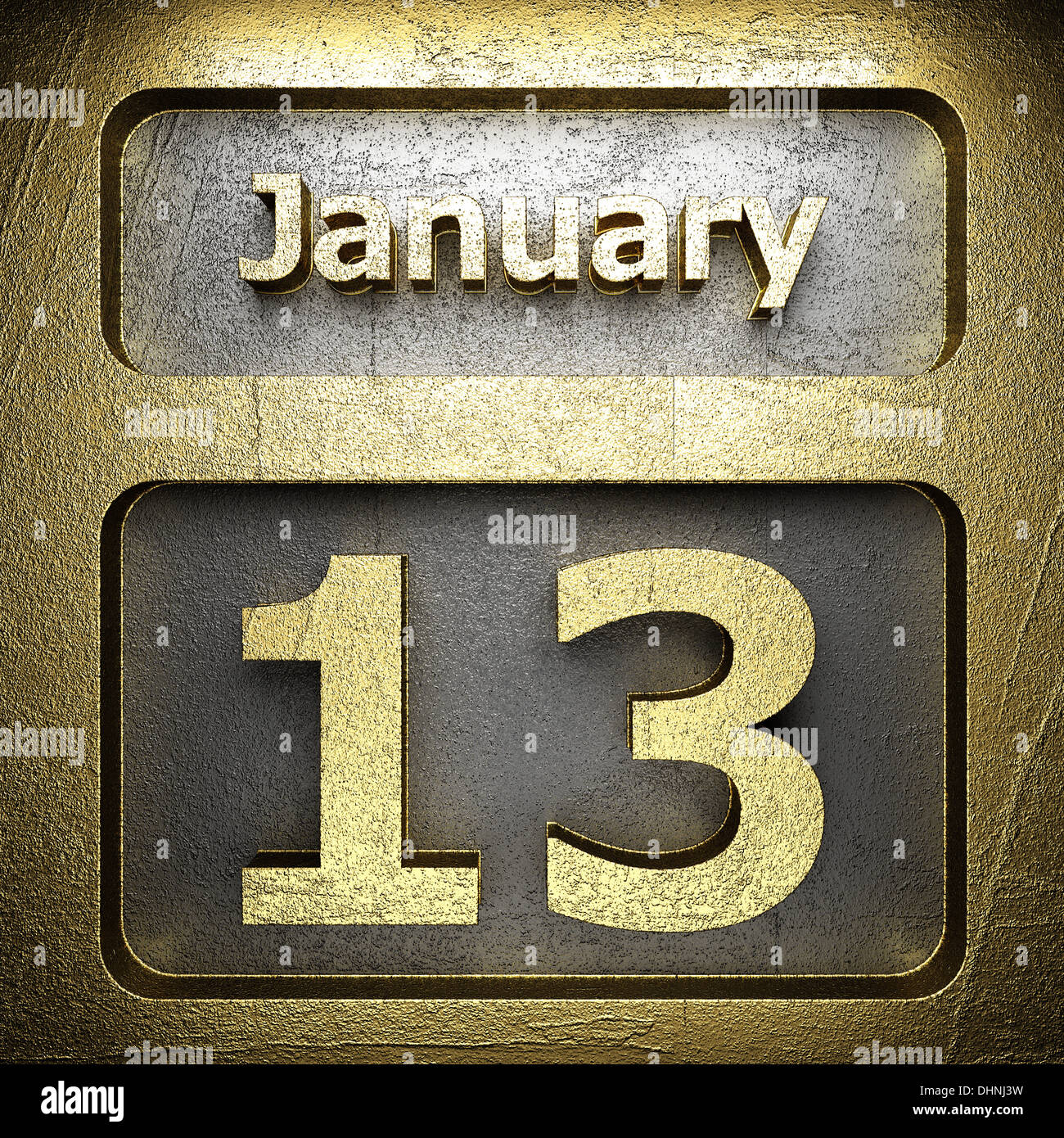 january 13 golden sign Stock Photo - Alamy