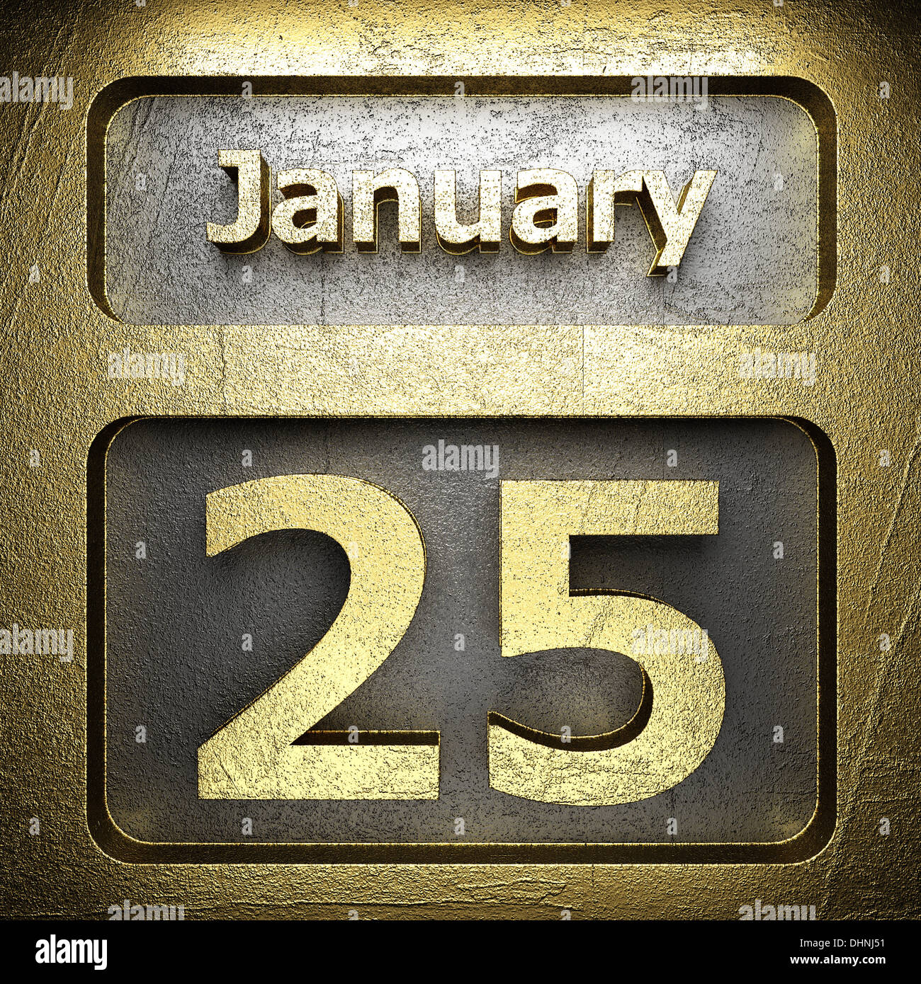 january 25 golden sign Stock Photo - Alamy