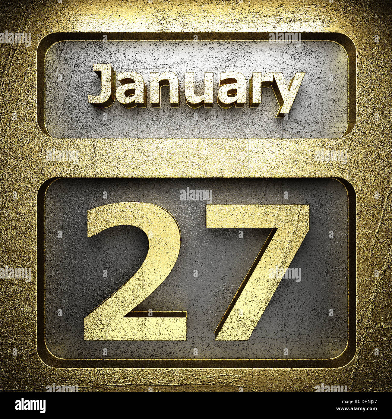 january 27 golden sign Stock Photo - Alamy