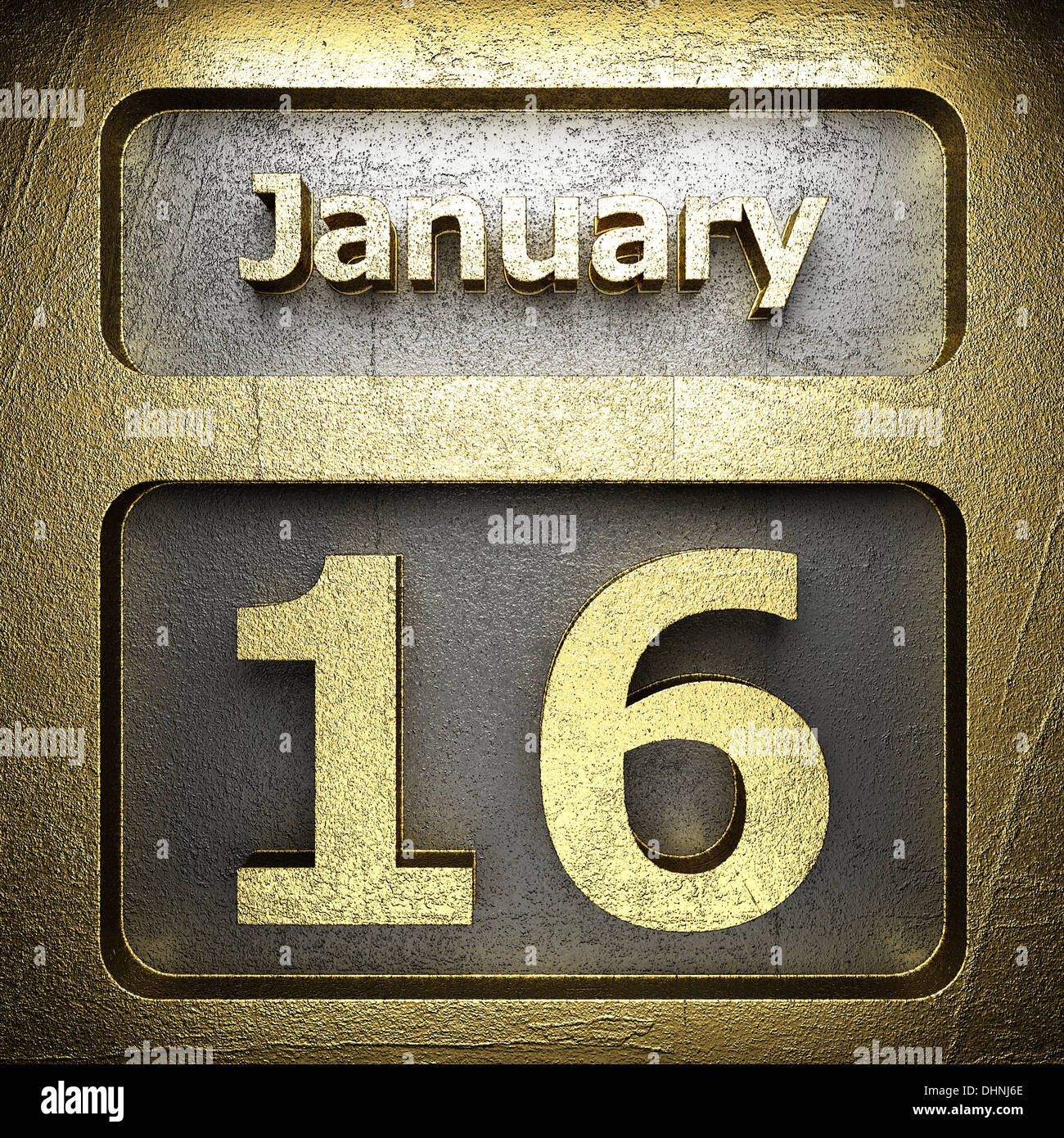 january 16 golden sign Stock Photo - Alamy