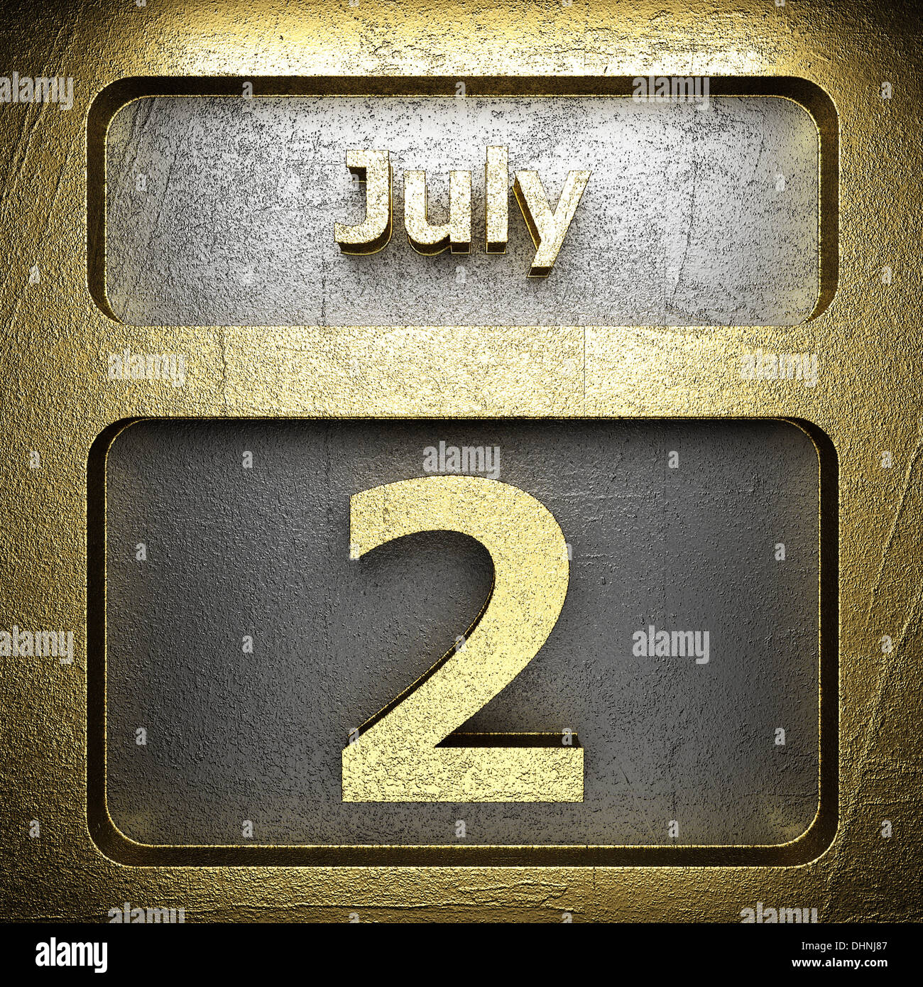 july 2 golden sign Stock Photo - Alamy
