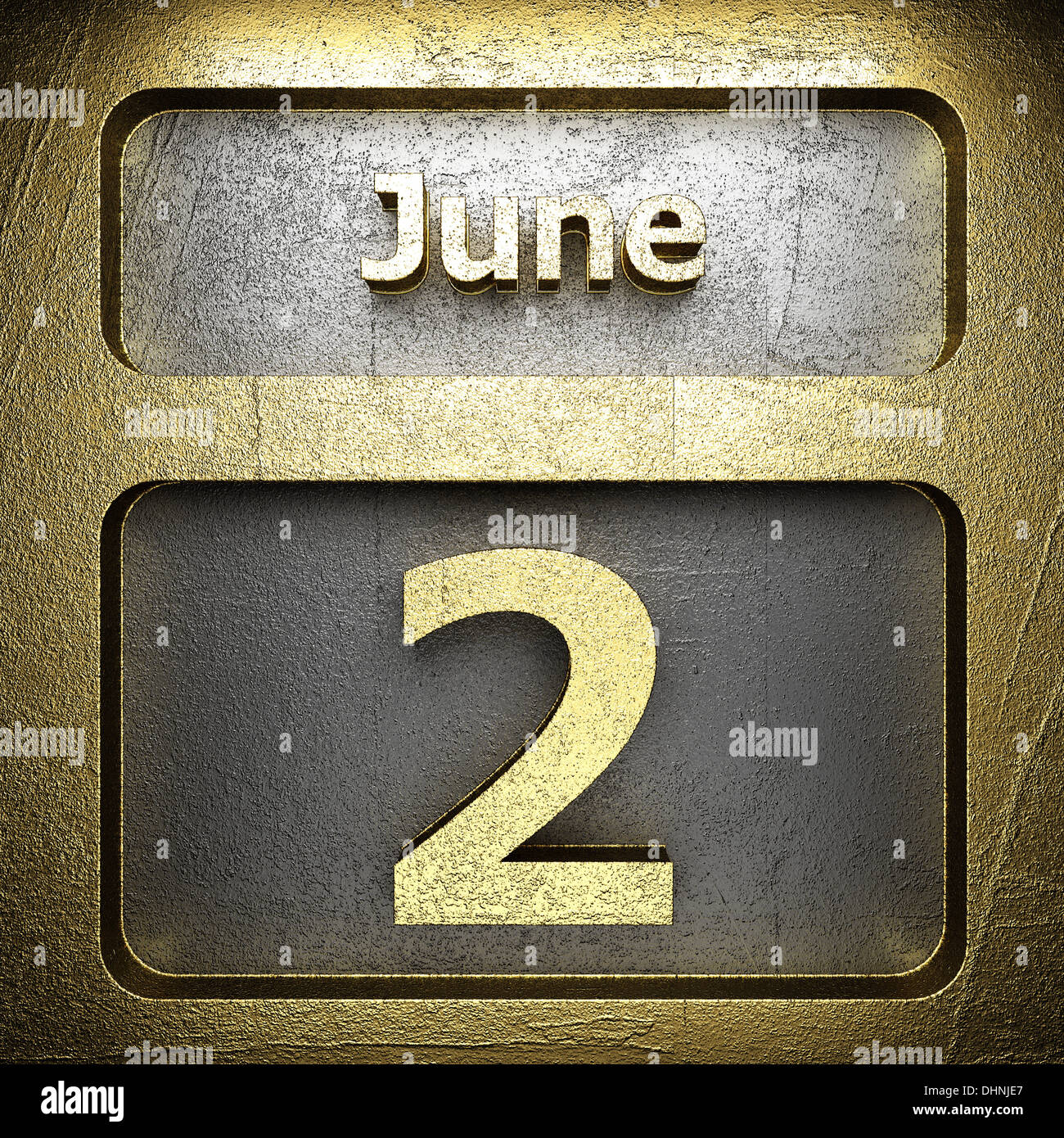 june 2 golden sign Stock Photo - Alamy
