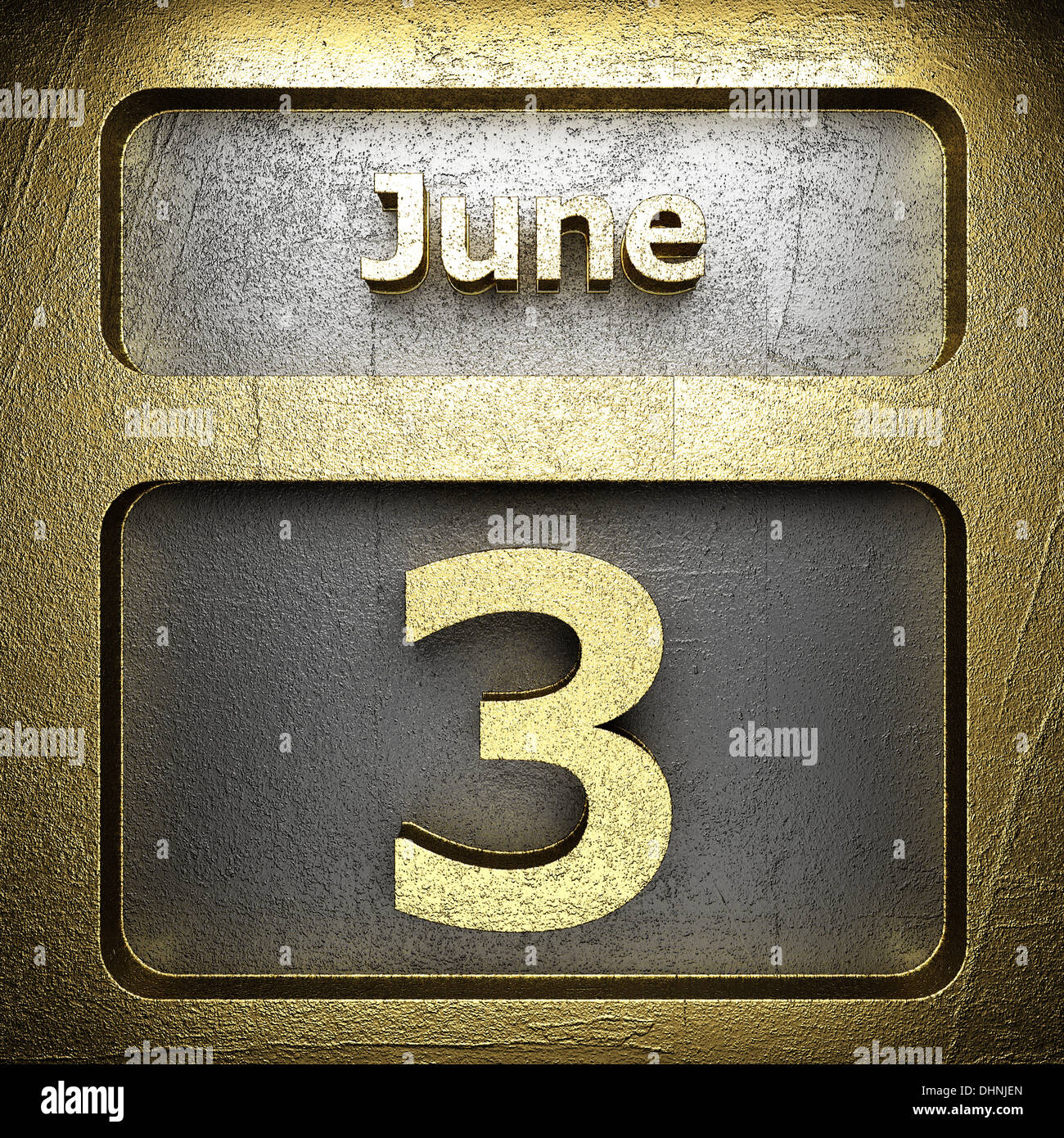 june 3 golden sign Stock Photo - Alamy