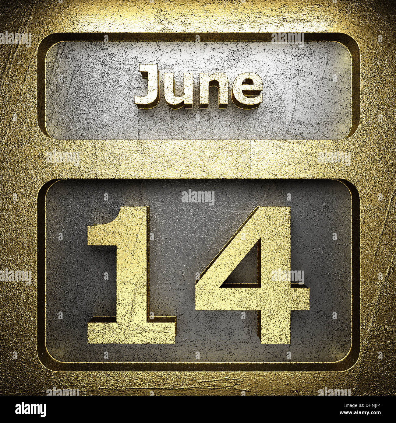 june 14 golden sign Stock Photo - Alamy