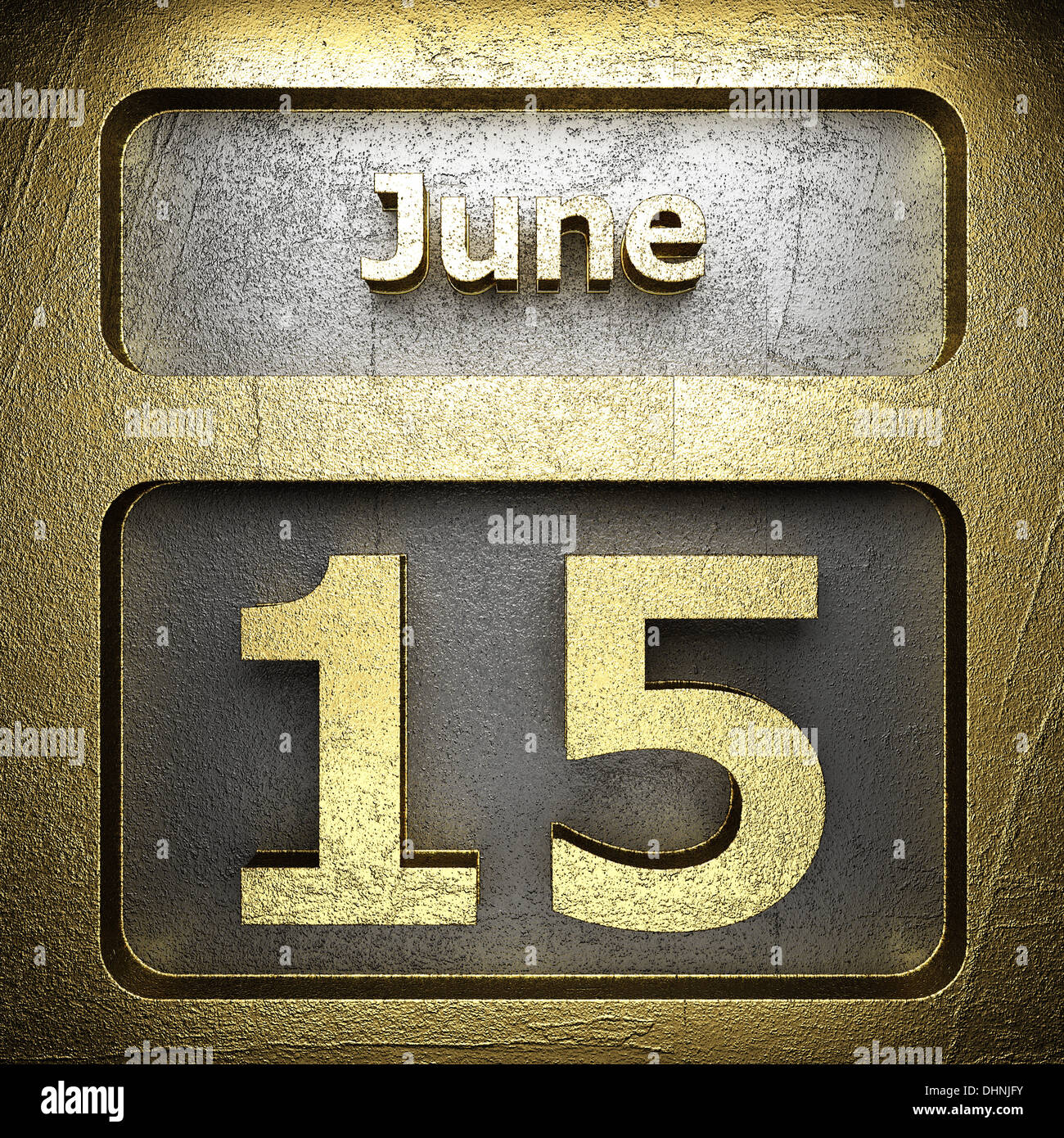 june 15 golden sign Stock Photo - Alamy