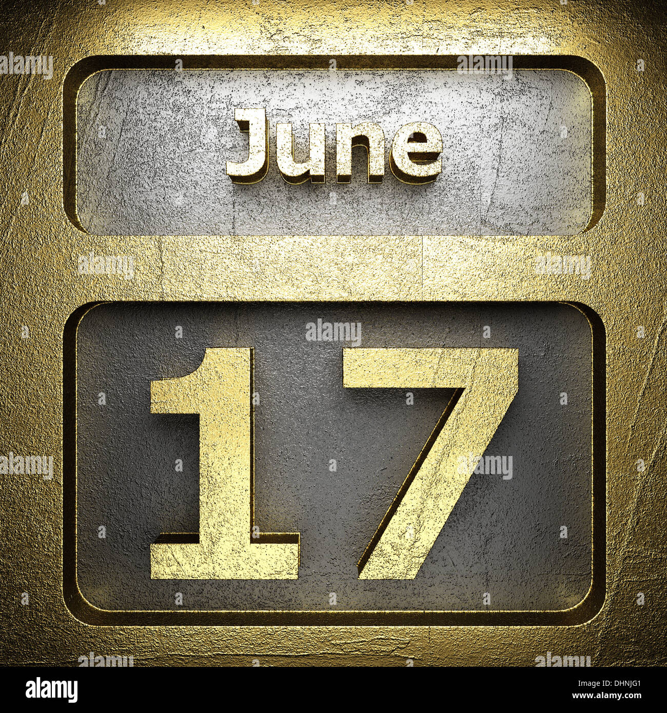 june 17 golden sign Stock Photo - Alamy