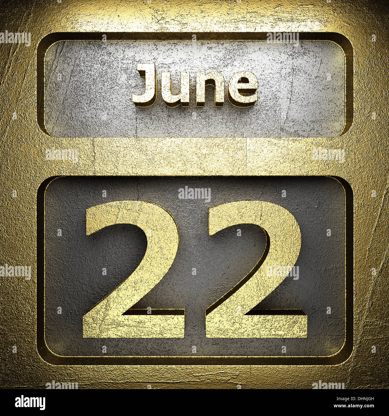 june 22 golden sign Stock Photo - Alamy