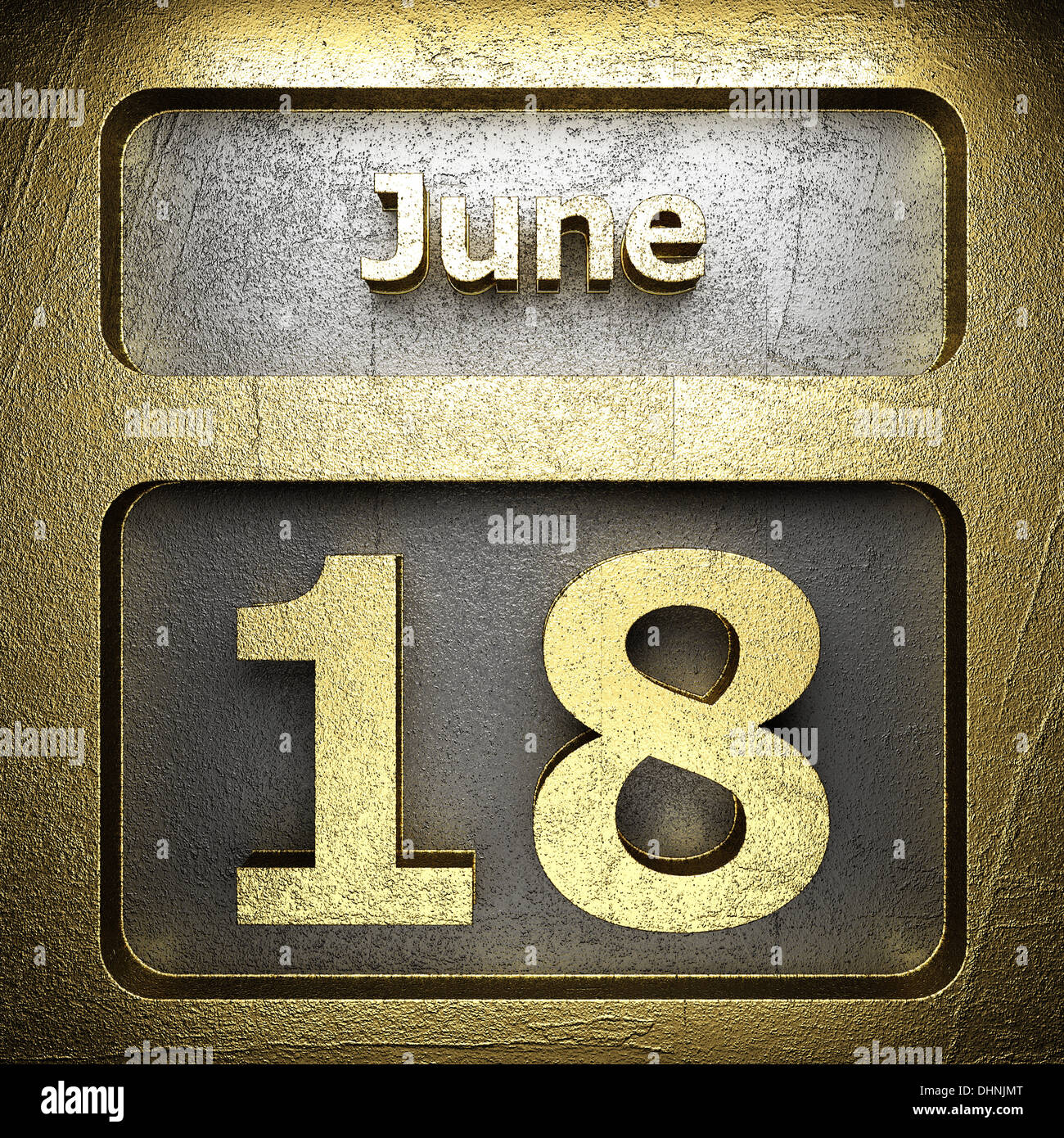 june 18 golden sign Stock Photo - Alamy