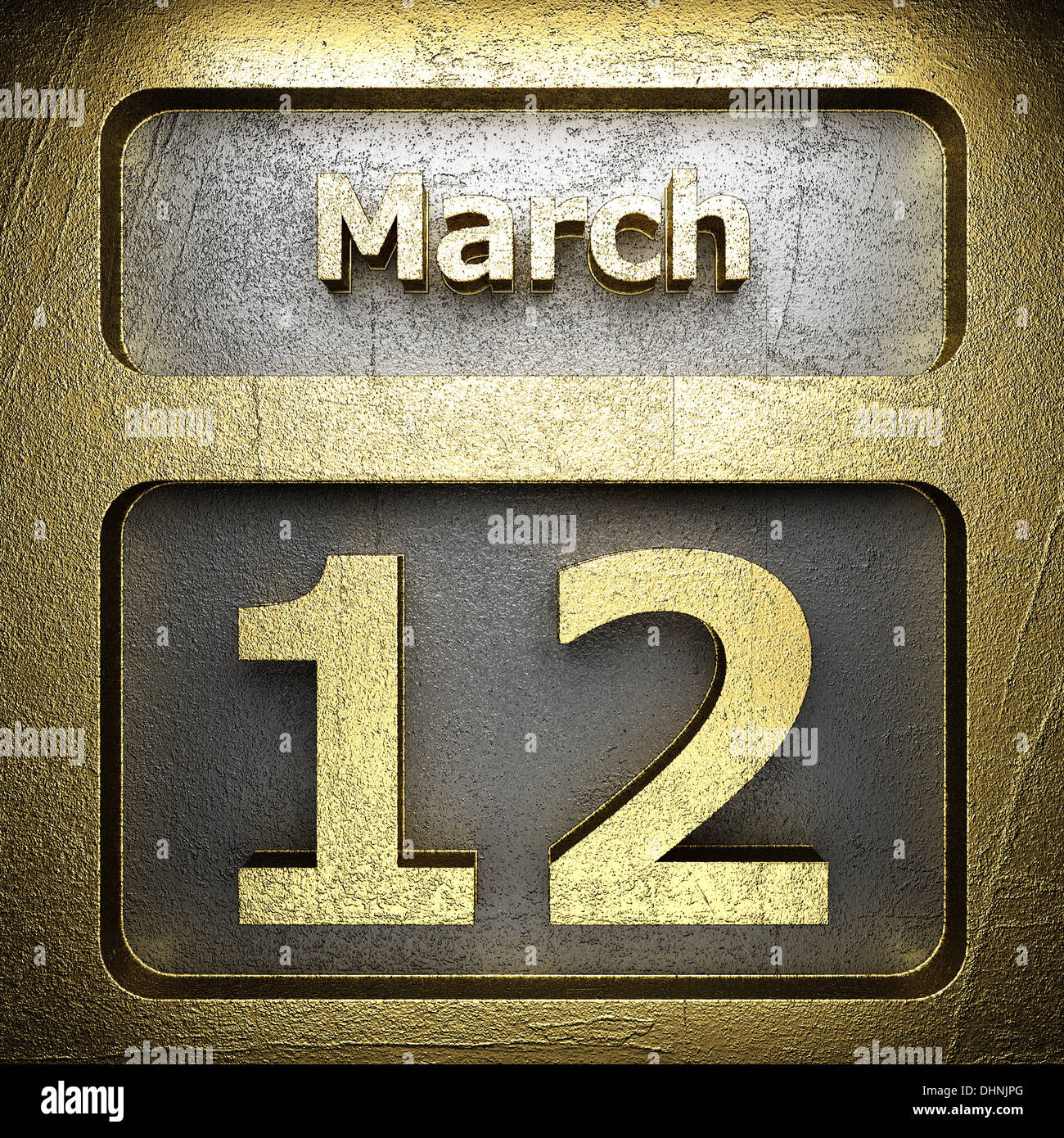 march 12 golden sign Stock Photo - Alamy