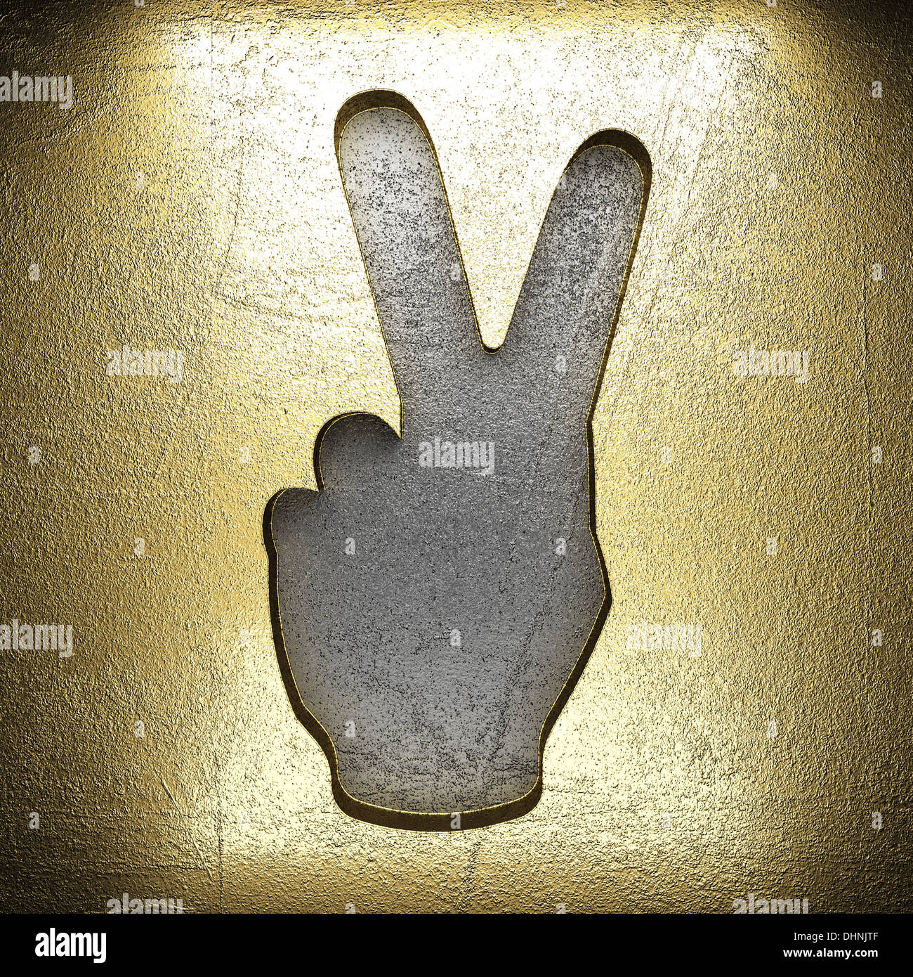golden sign on steel Stock Photo - Alamy