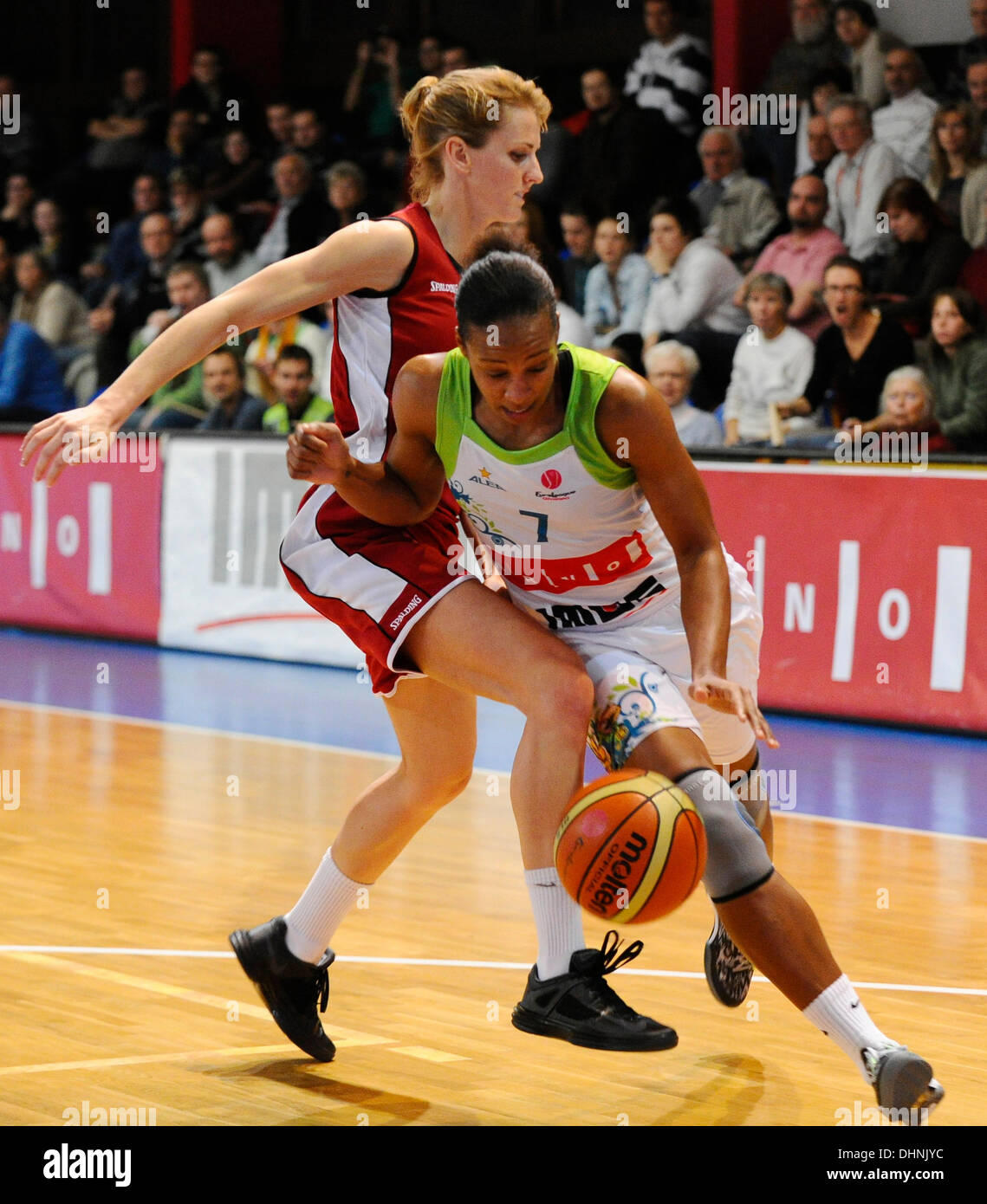 From left: Alexandria Quigley of Krakow and Ashley Key of Brno during ...