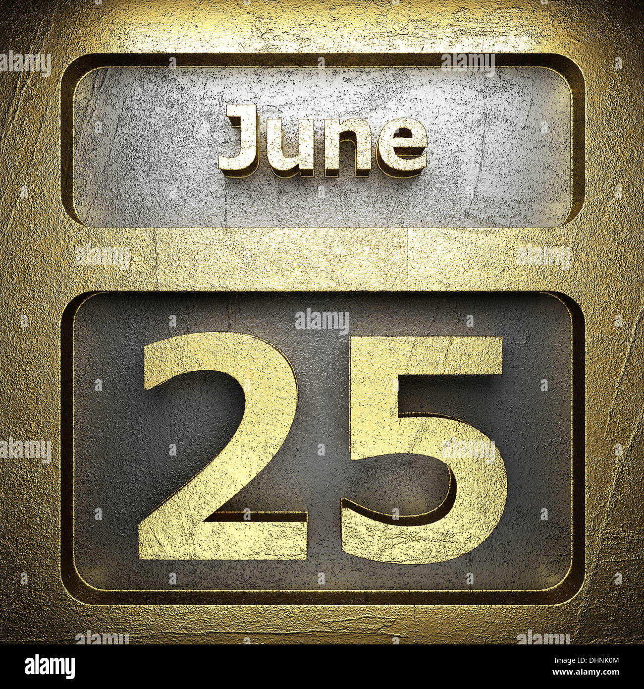 june 25 golden sign Stock Photo - Alamy