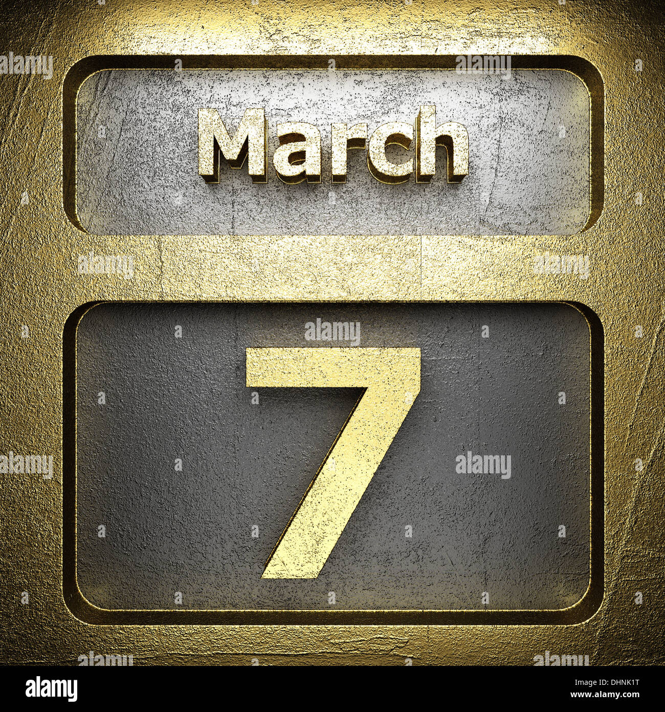 march 7 golden sign Stock Photo - Alamy
