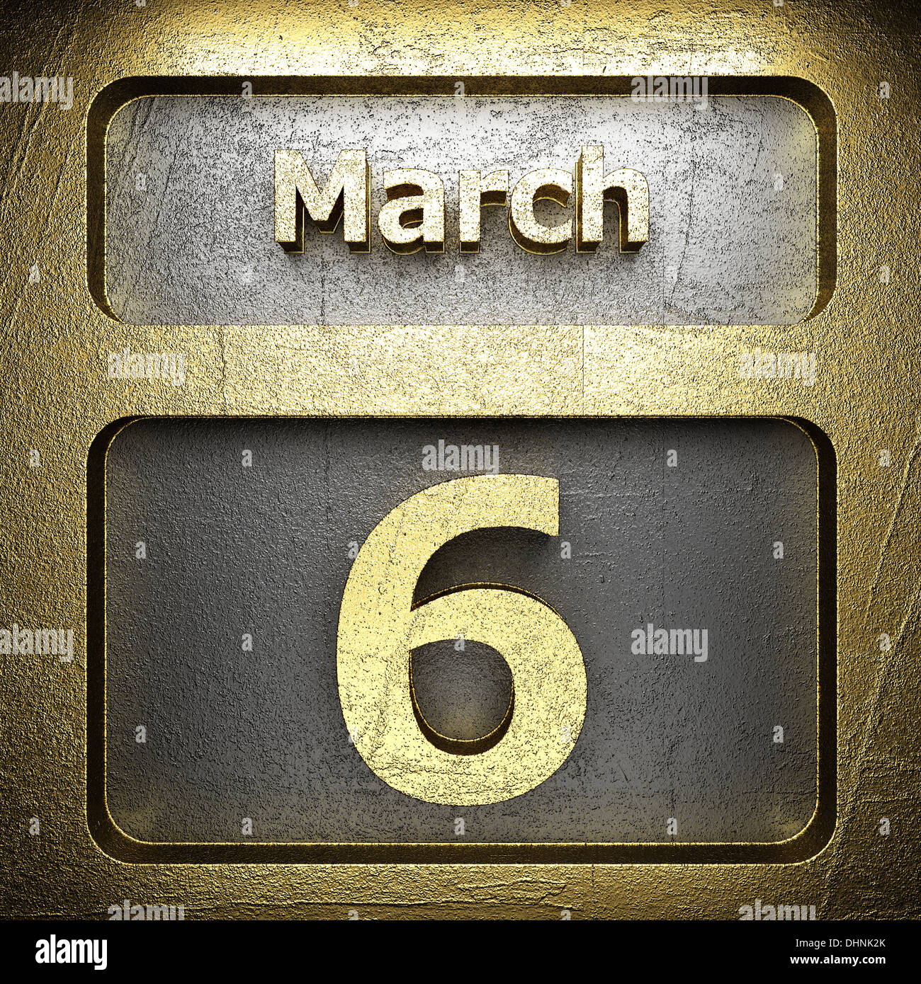 march 6 golden sign Stock Photo - Alamy