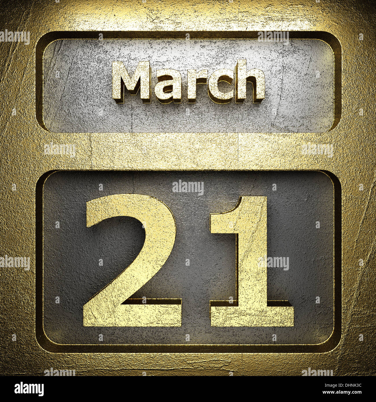 march 21 golden sign Stock Photo - Alamy