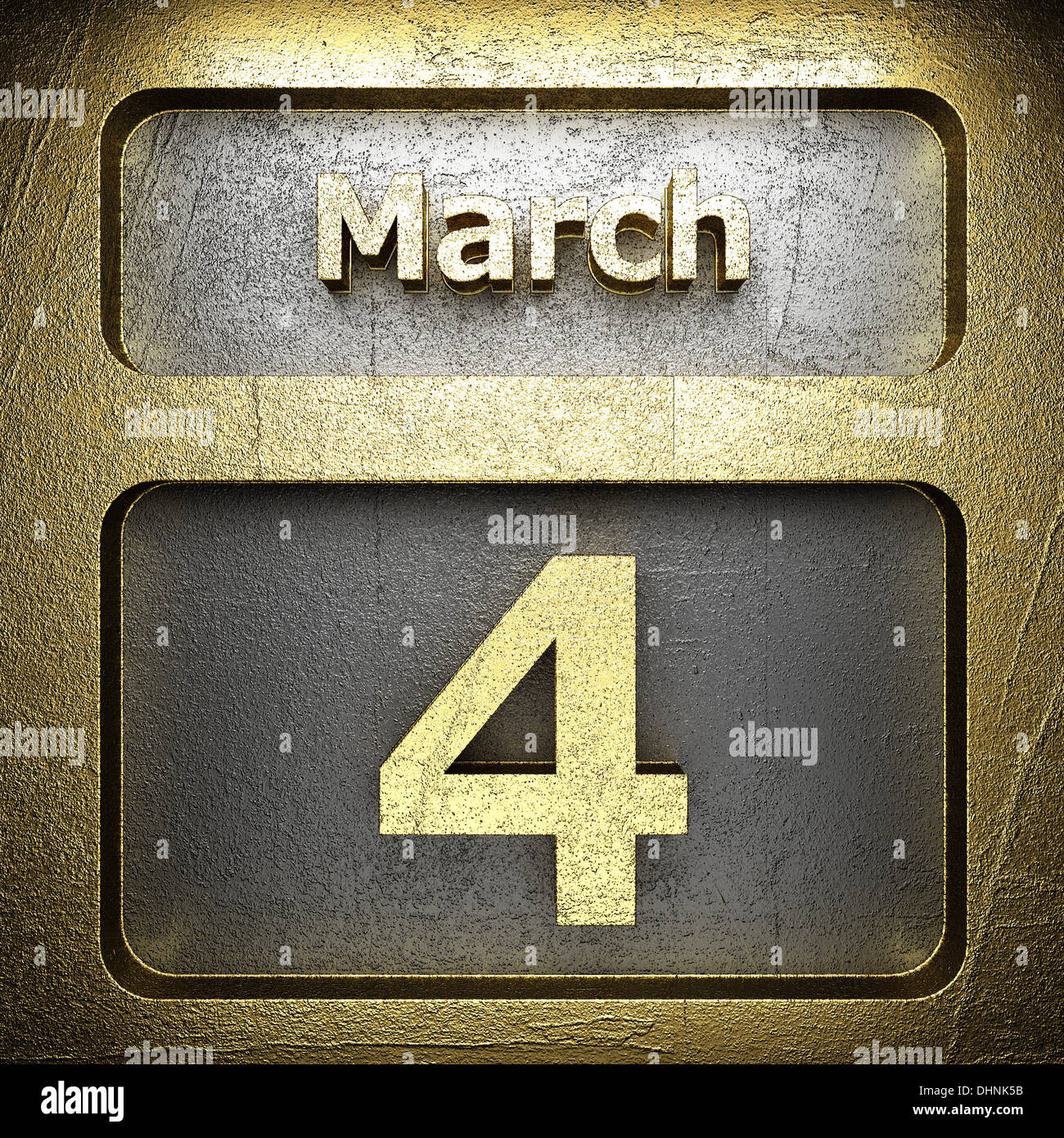 march 4 golden sign Stock Photo - Alamy