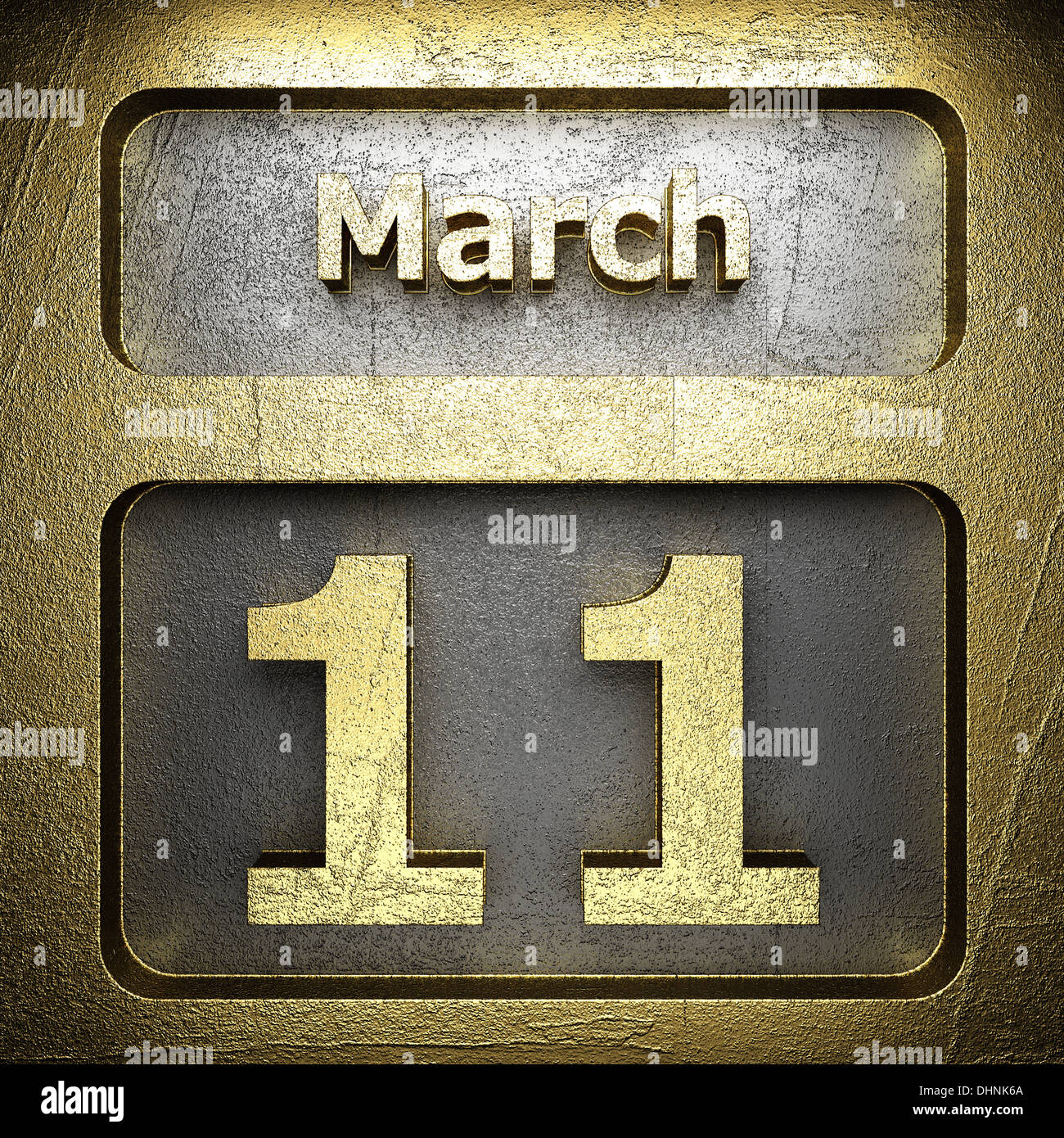 march 11 golden sign Stock Photo - Alamy