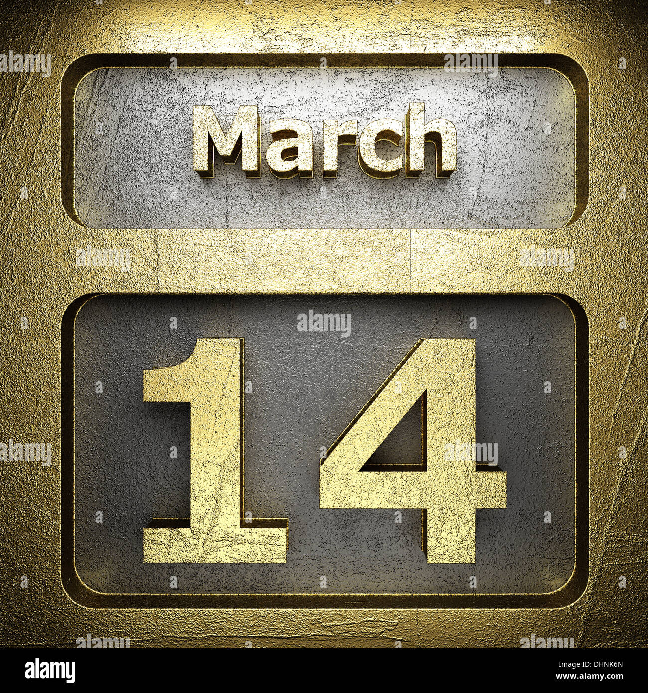 march 14 golden sign Stock Photo - Alamy