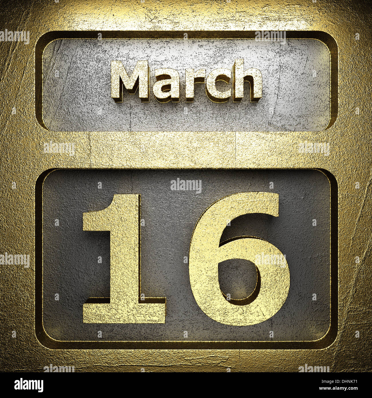 march 16 golden sign Stock Photo - Alamy