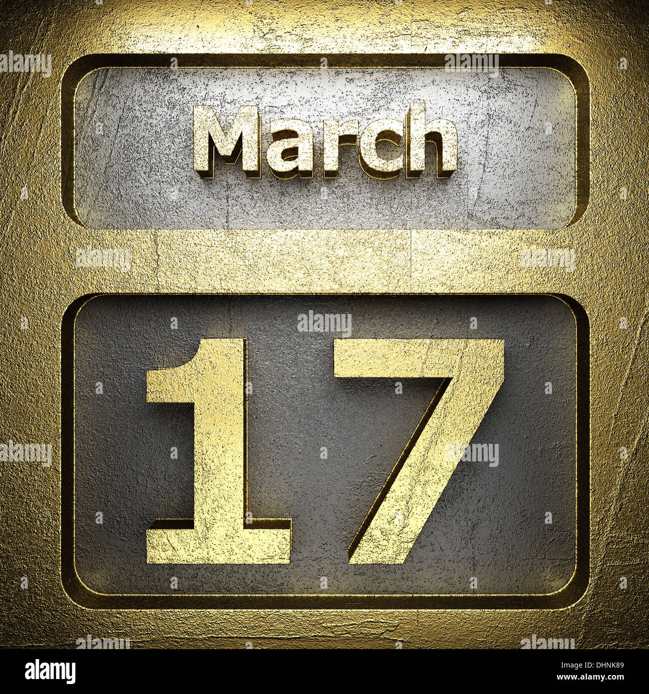 march 17 golden sign Stock Photo - Alamy