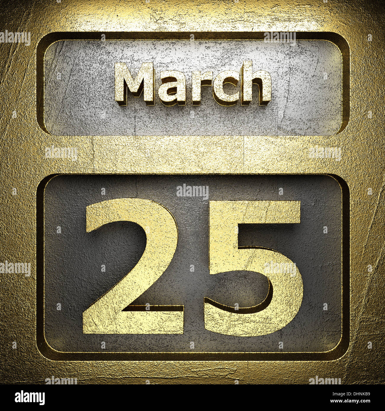 march 25 golden sign Stock Photo - Alamy