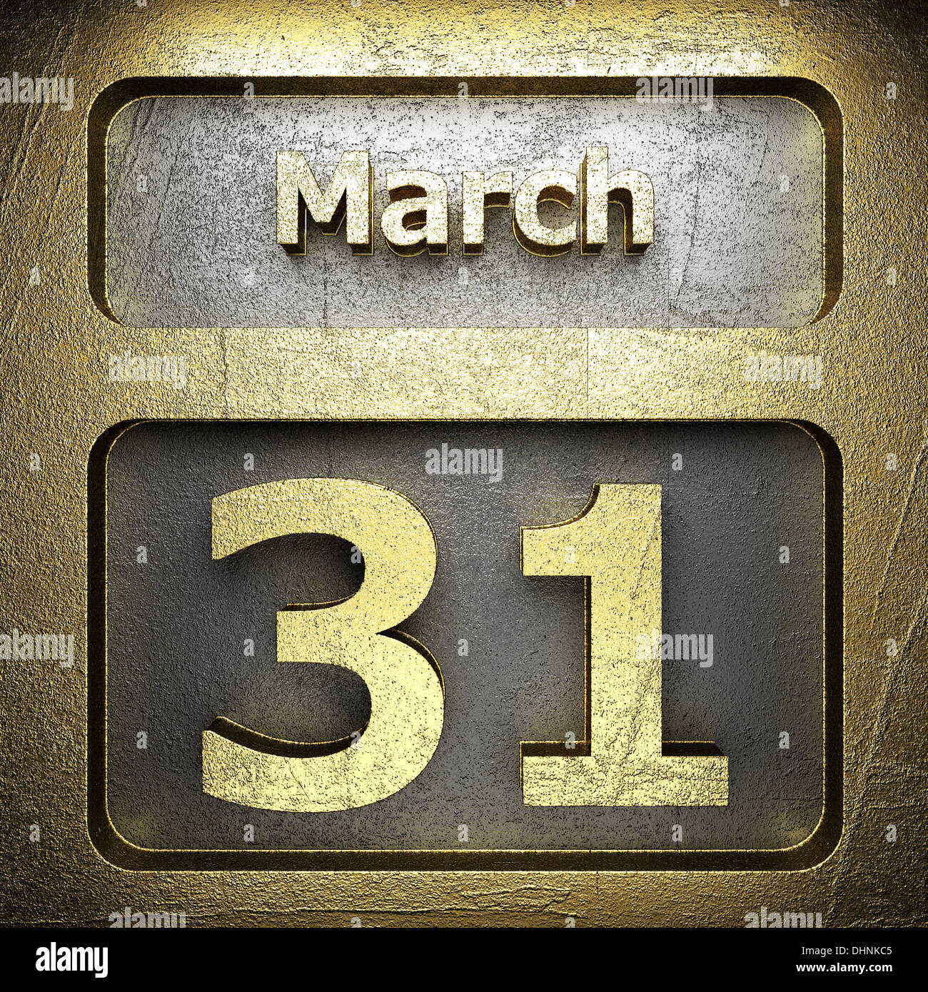 march 31 golden sign Stock Photo - Alamy
