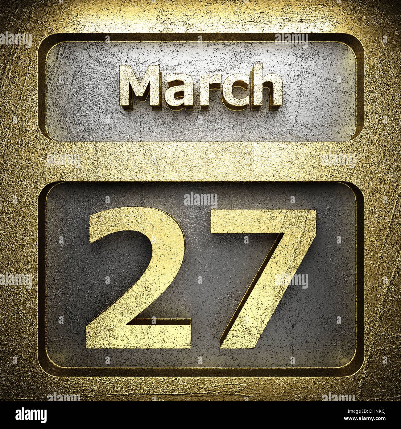 march 27 golden sign Stock Photo - Alamy