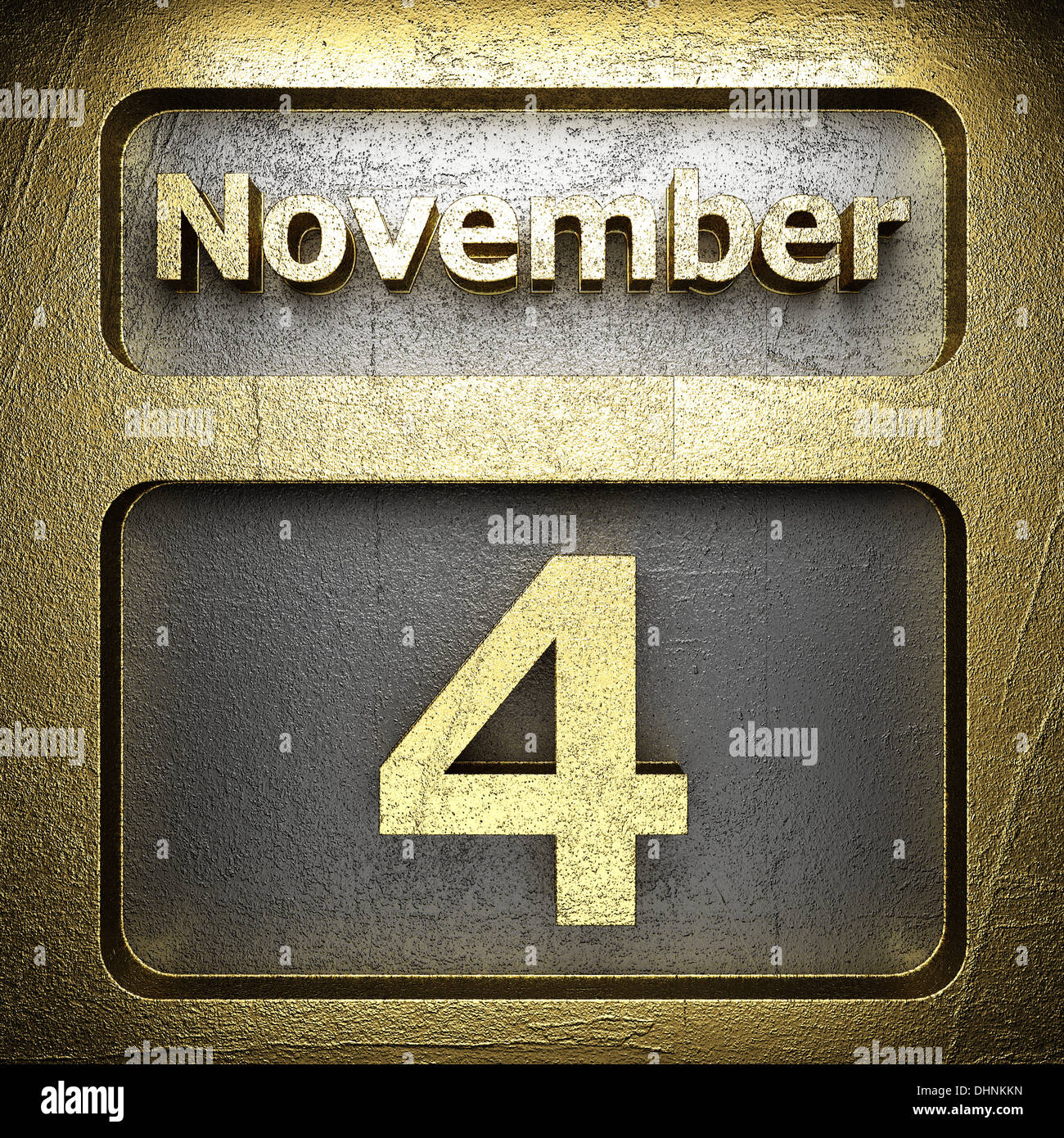 november 4 golden sign Stock Photo - Alamy