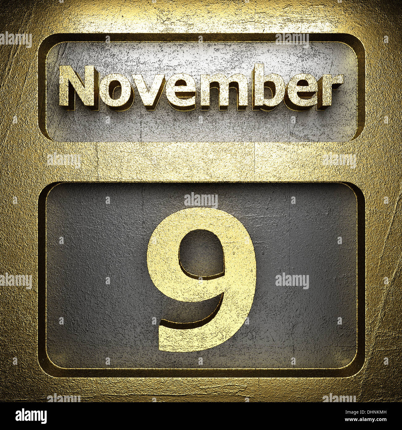 november 9 golden sign Stock Photo - Alamy