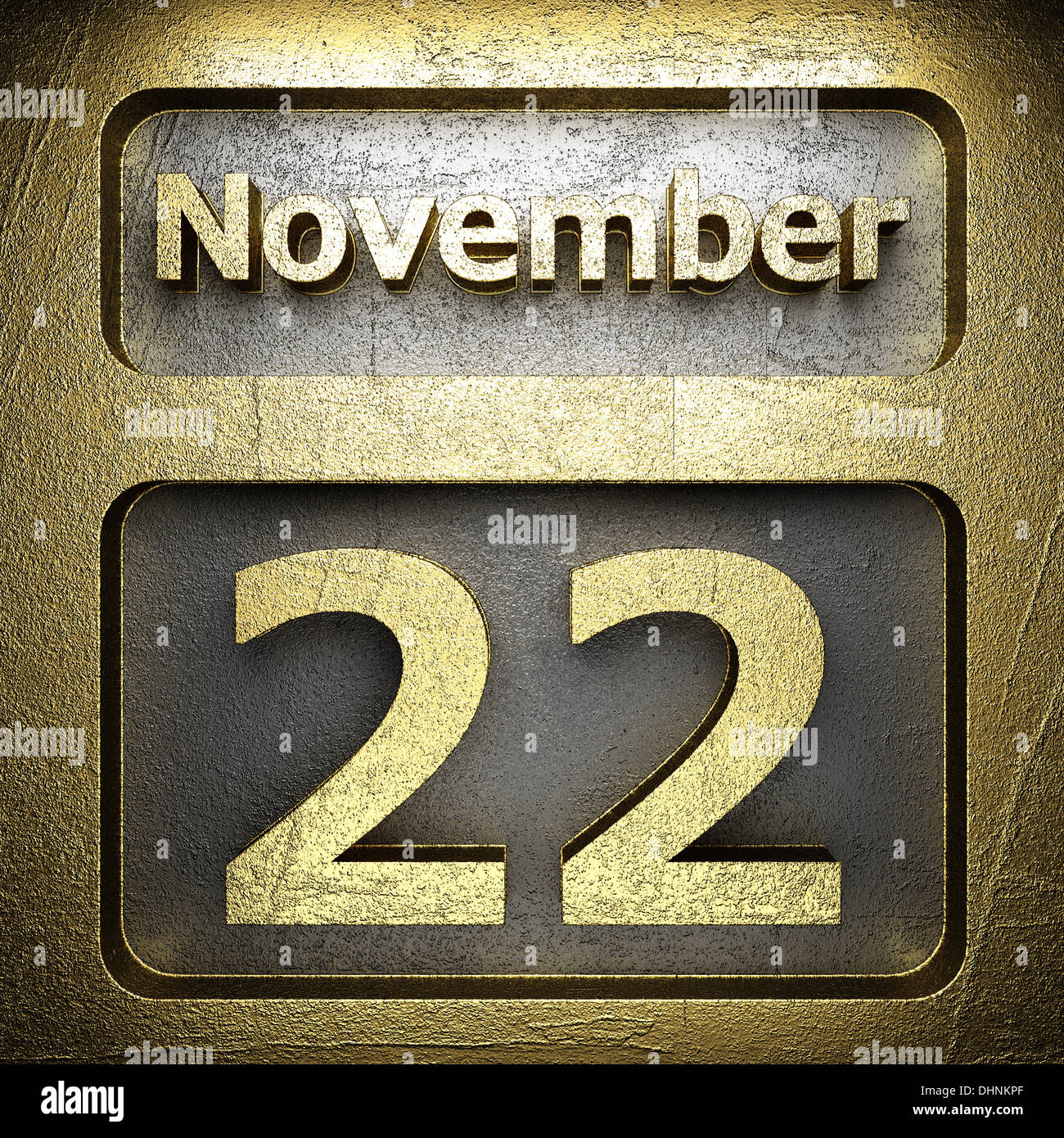November 22 Golden Sign Stock Photo Alamy