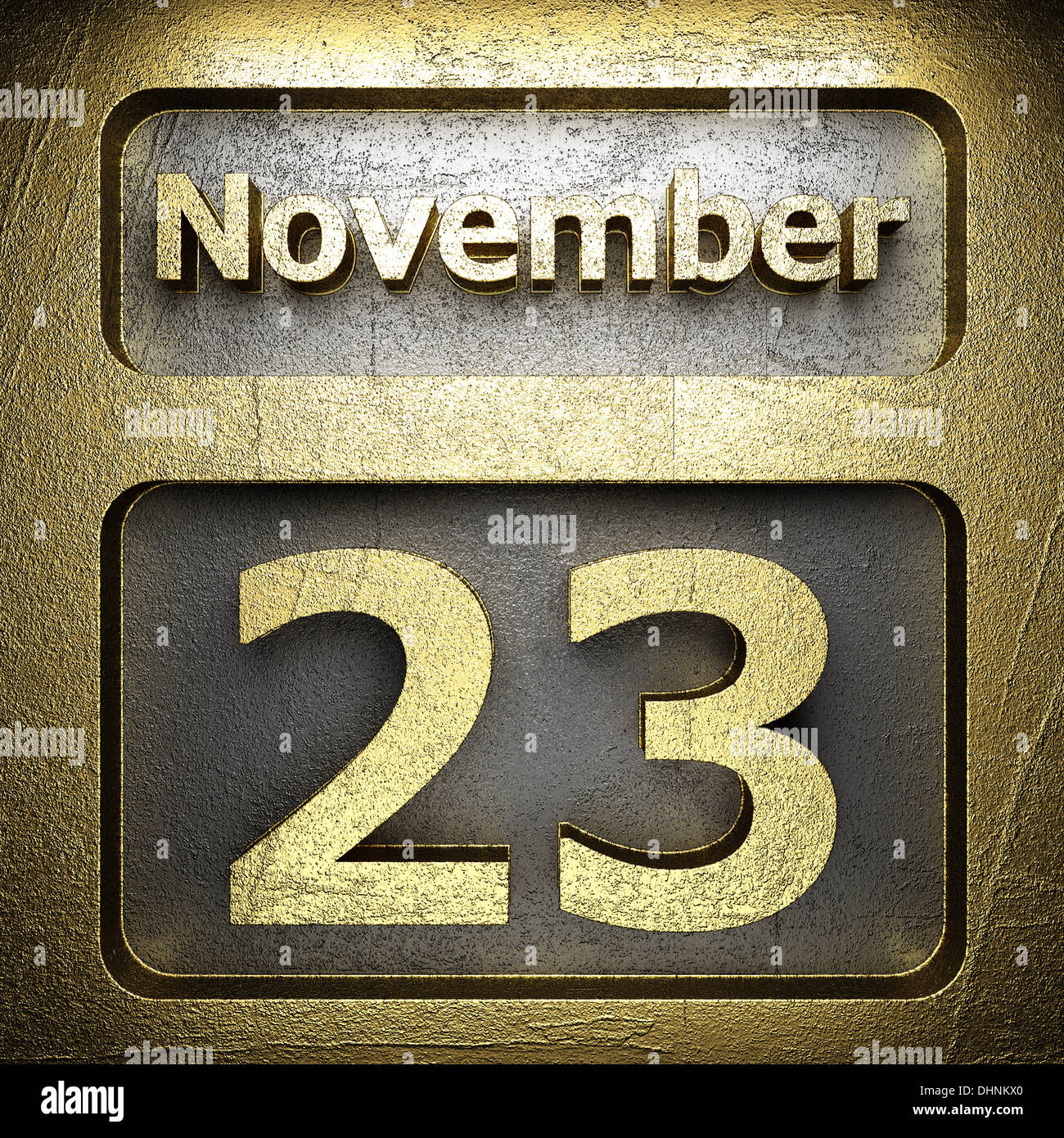 november 23 golden sign Stock Photo - Alamy