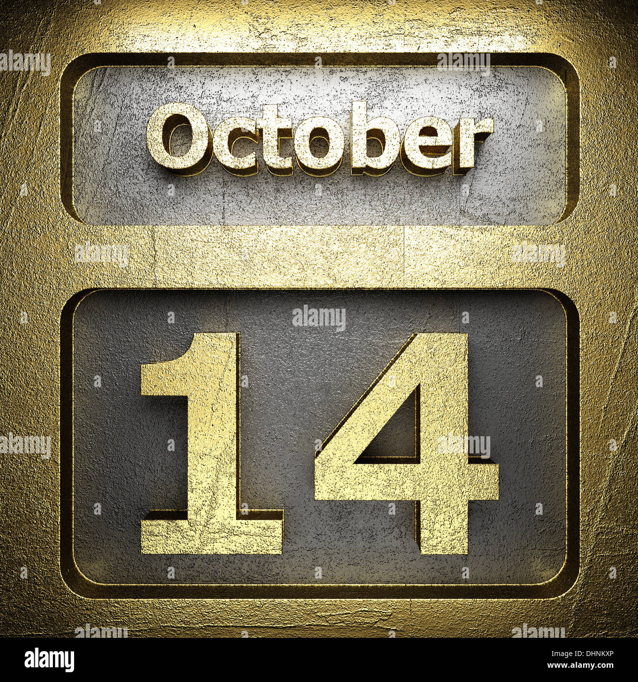 october 14 golden sign Stock Photo - Alamy