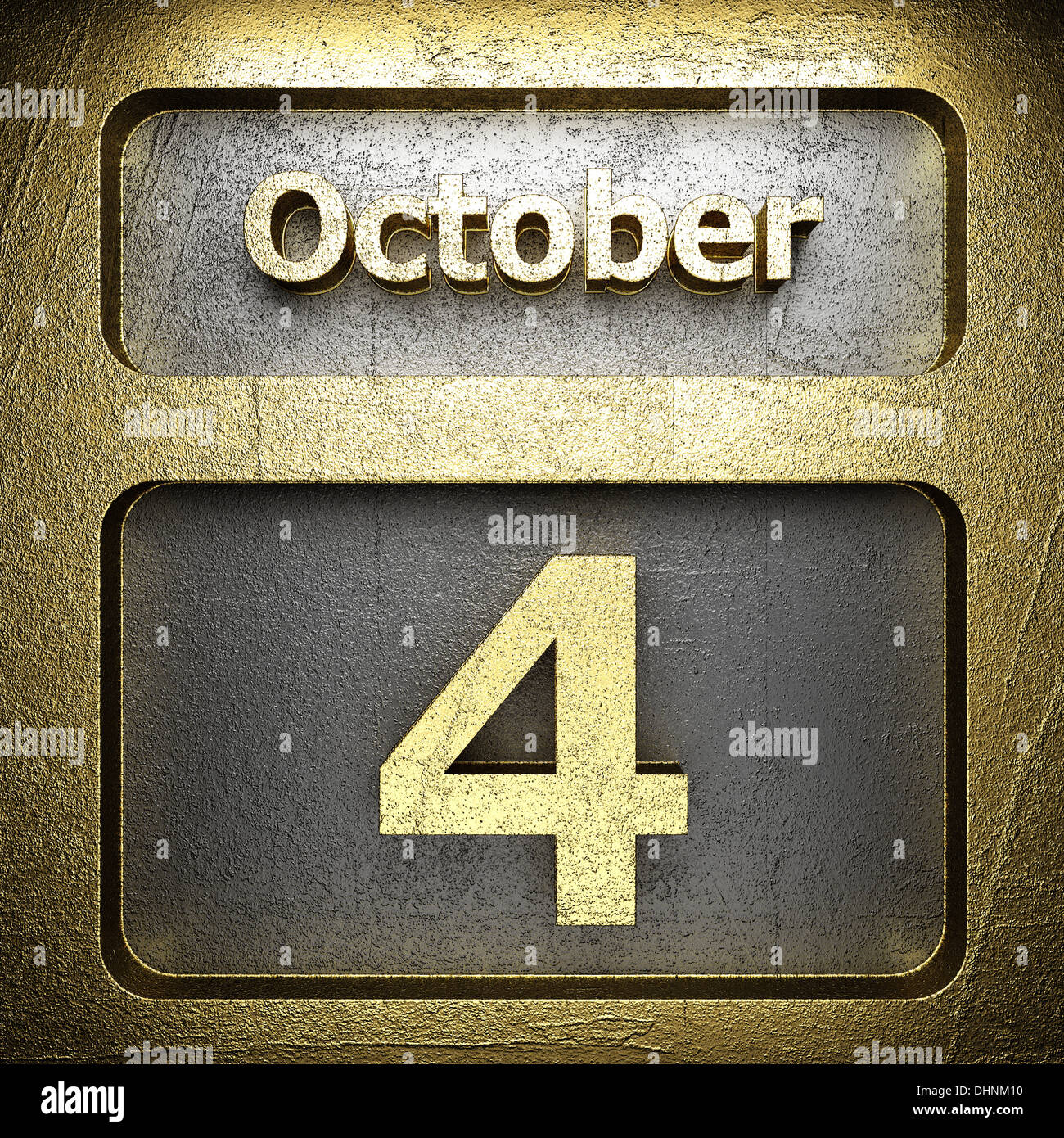 october 4 golden sign Stock Photo - Alamy