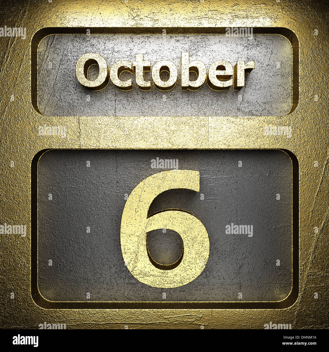 october 6 golden sign Stock Photo - Alamy