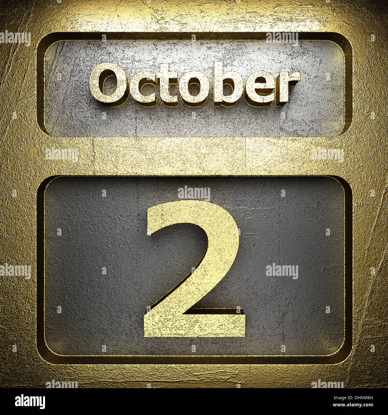 october 2 golden sign Stock Photo - Alamy