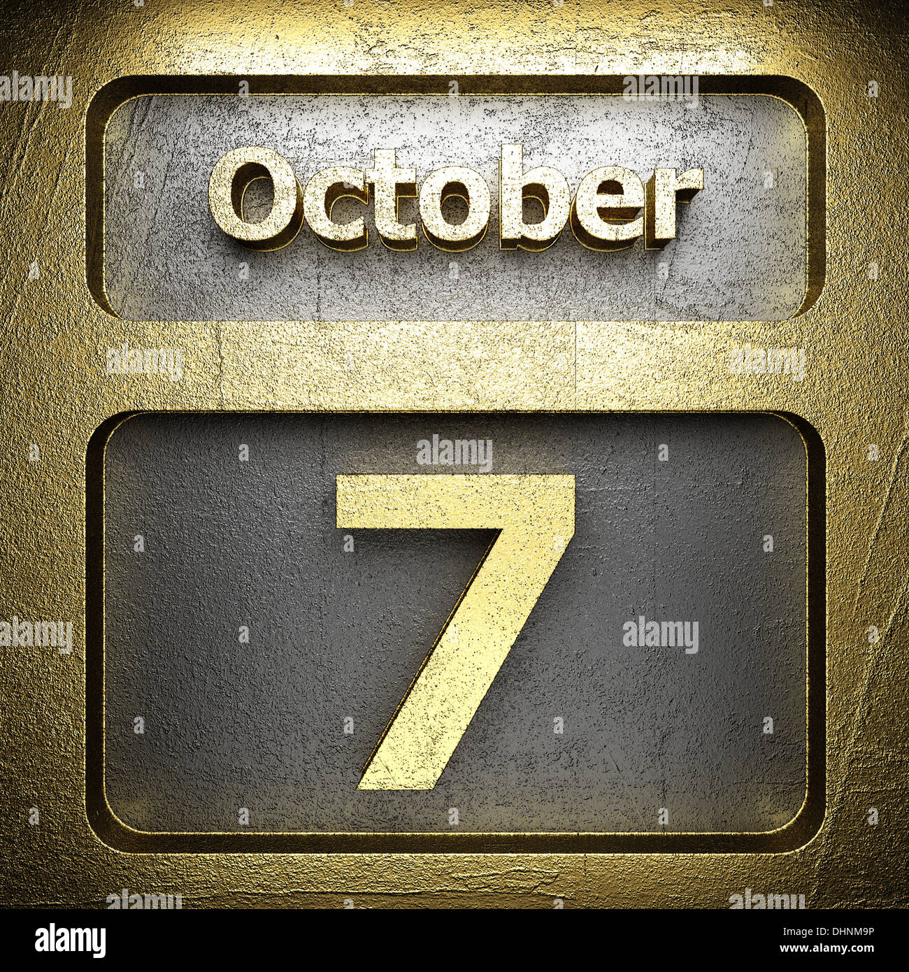 october 7 golden sign Stock Photo - Alamy