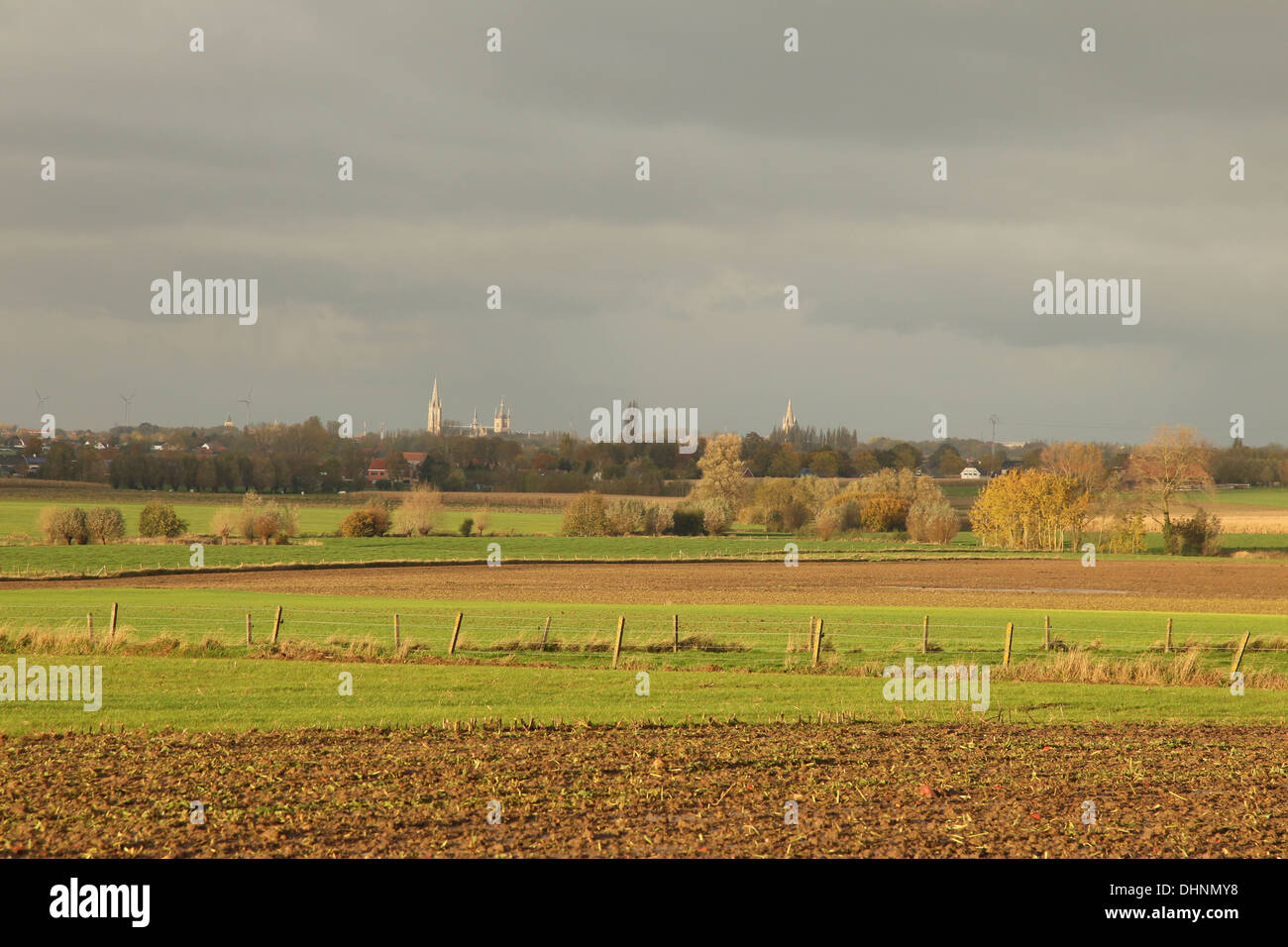 View on Ypres from the 40 metres high hill Bayernwald, occupied by the ...