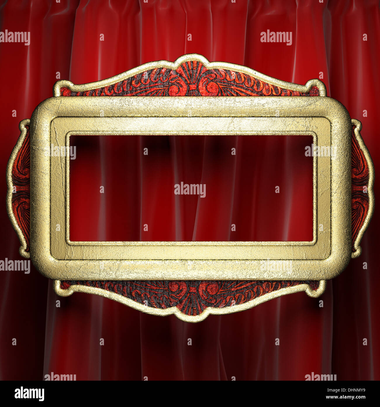 gold on red curtain Stock Photo - Alamy