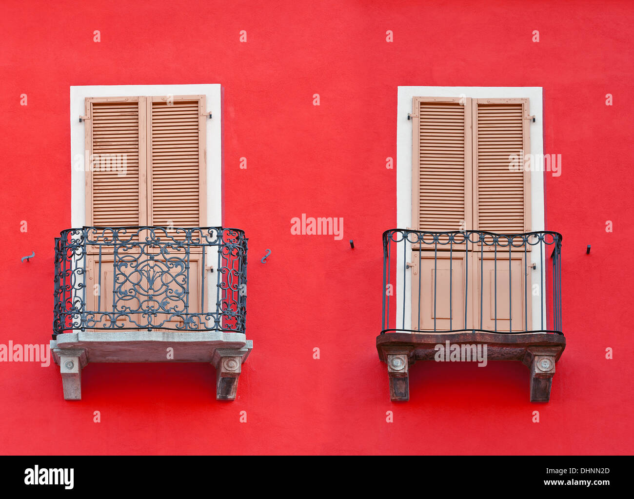 House with two balconies hi-res stock photography and images - Alamy