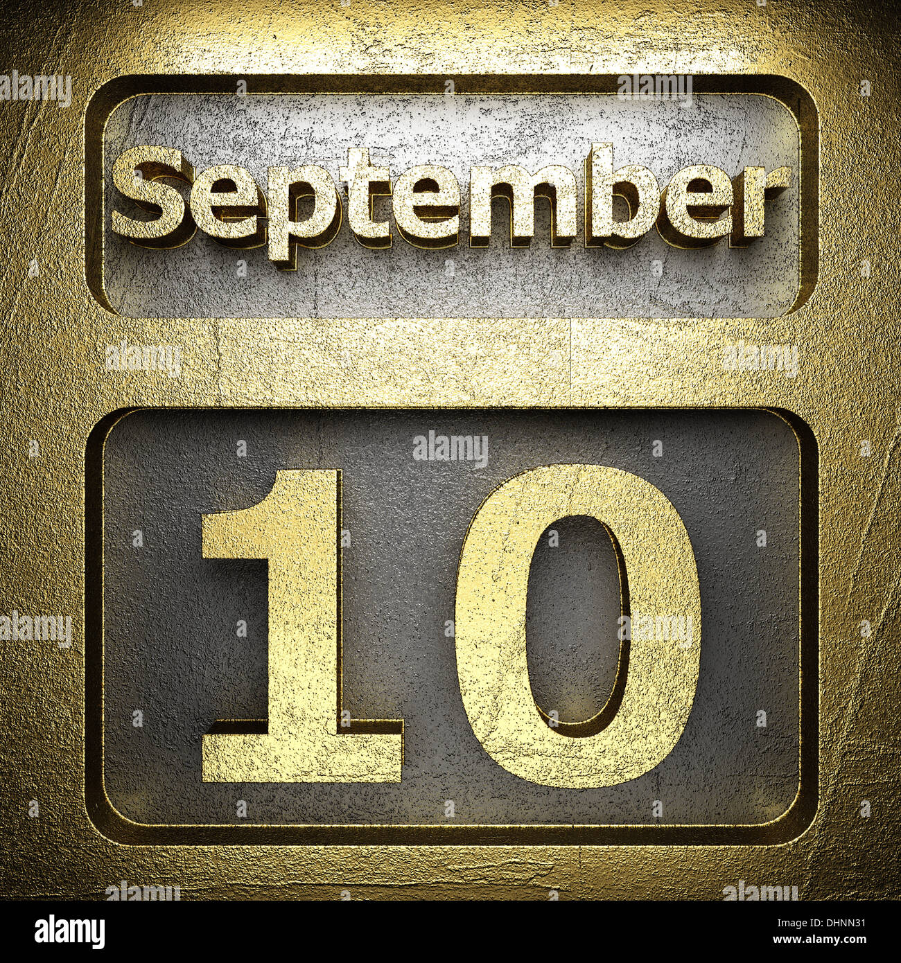 september 10 golden sign Stock Photo - Alamy