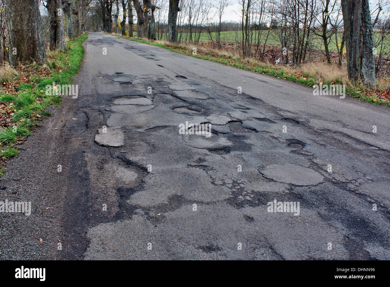 Hole on damage road way asphalt Stock Photo - Alamy