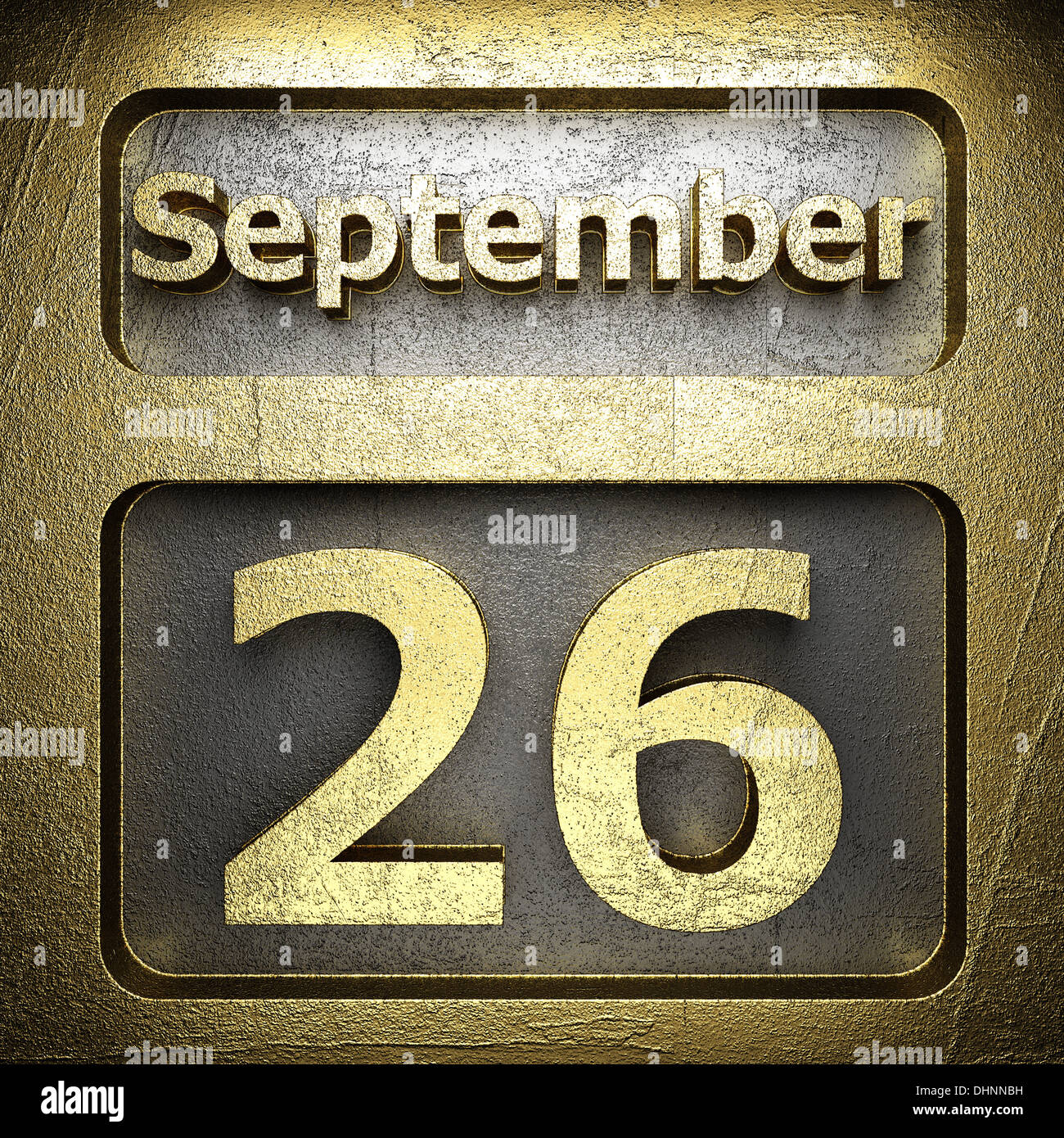 september 26 golden sign Stock Photo - Alamy
