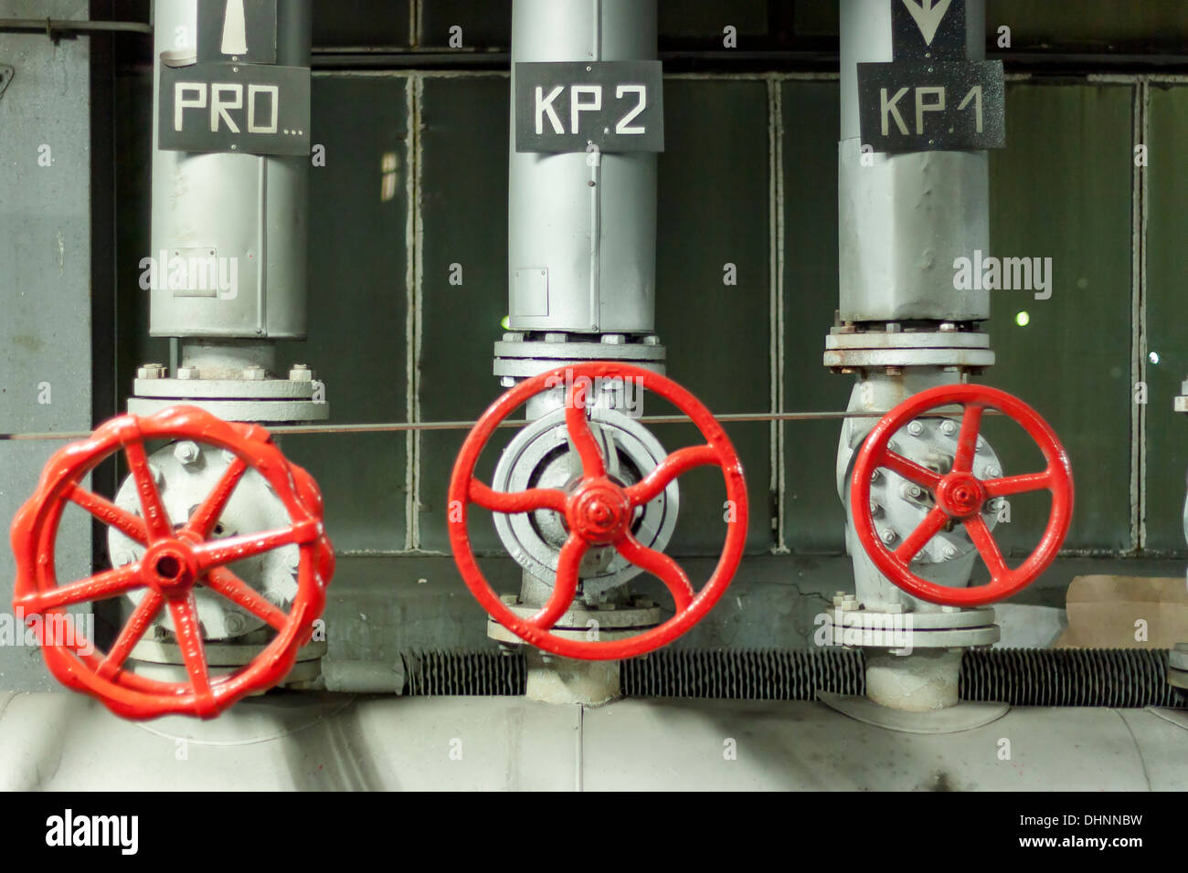 Red safety valves Stock Photo - Alamy